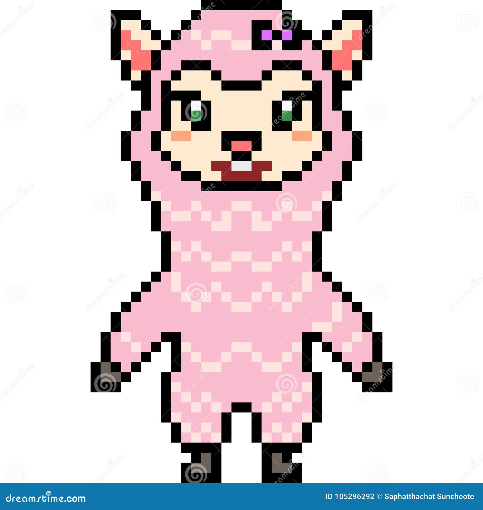 Vector pixel art alpaca stock vector. Illustration of ribbon - 105296292