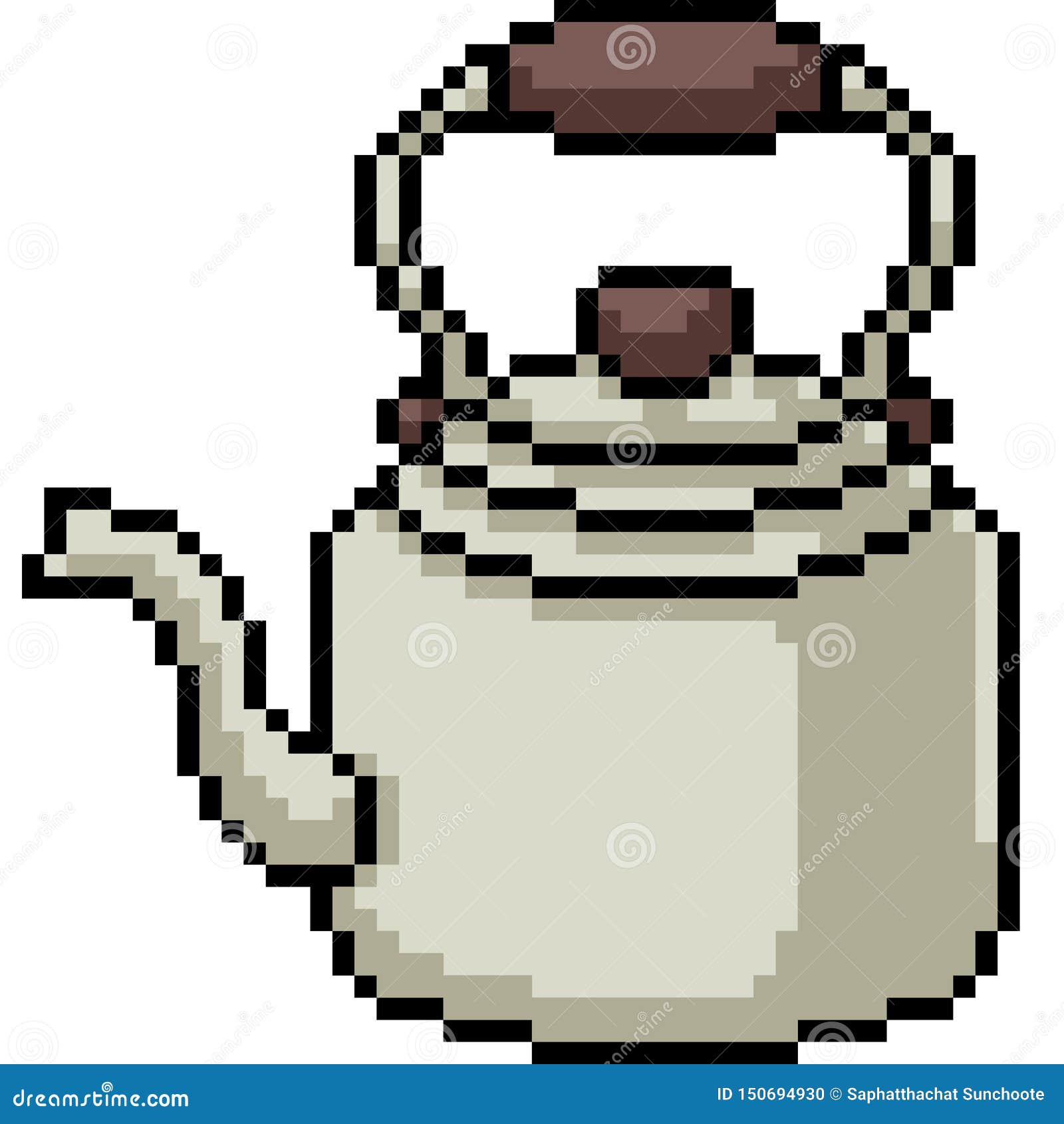 Vector Pixel Art Aluminum Pot Stock Vector - Illustration of classic ...