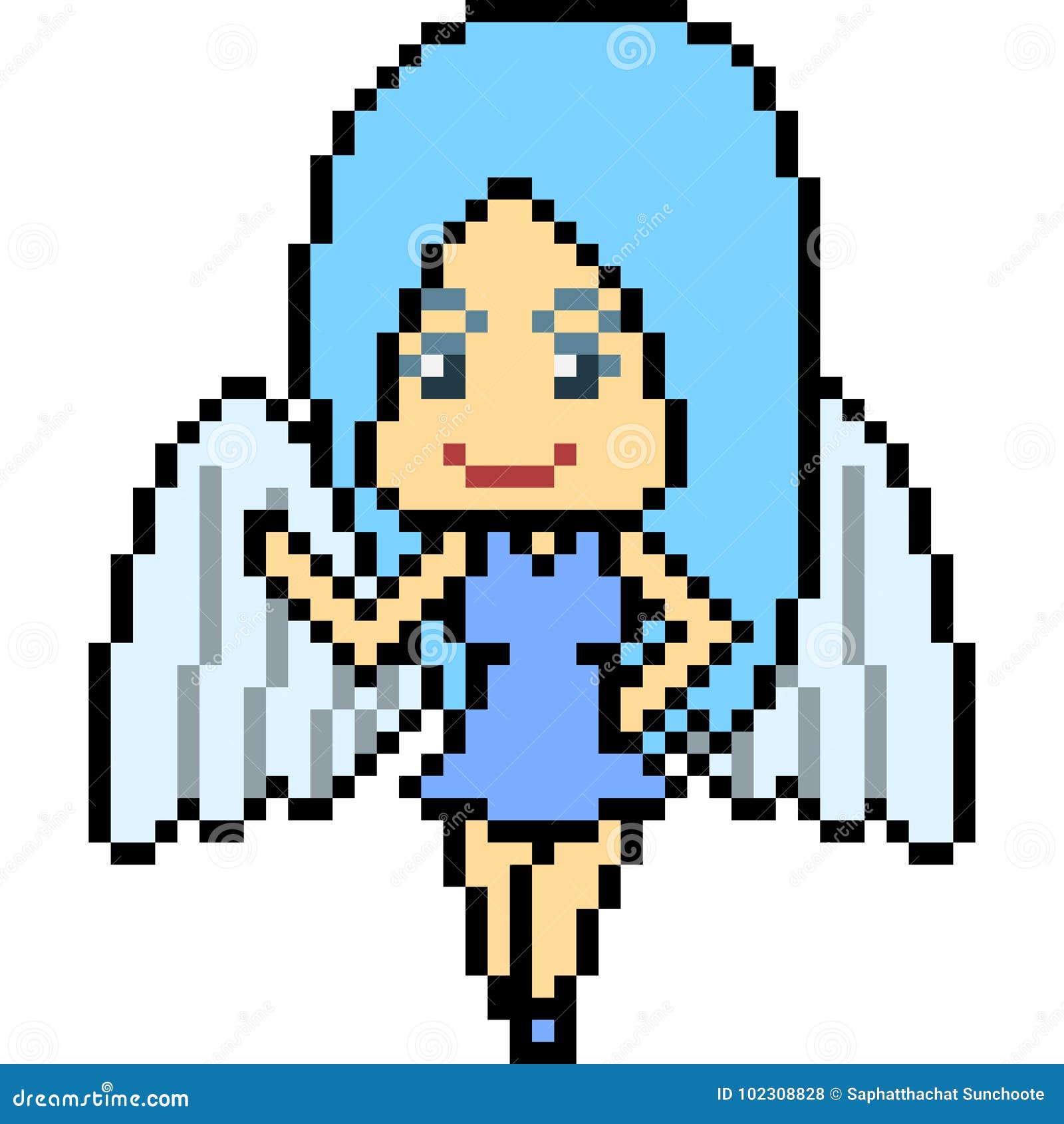 Vector pixel art angel stock vector. Illustration of fantasy - 102308828