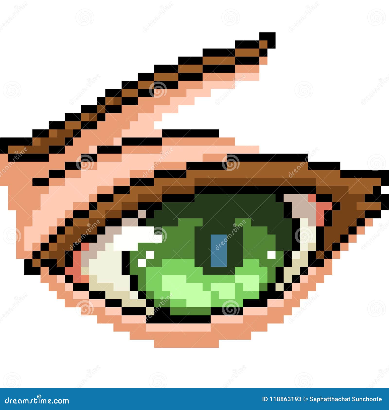 Vector pixel art angry eye stock vector. Illustration of lash - 118863193