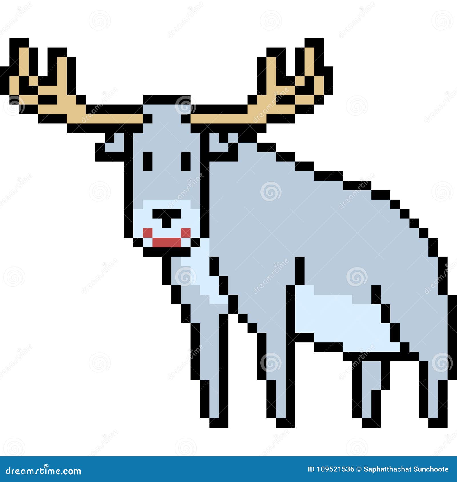 Vector Pixel Art Animal Deer Stock Vector - Illustration of antler ...