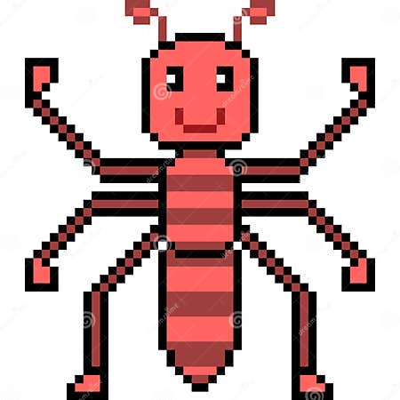Vector pixel art ant stock vector. Illustration of stand - 102309351
