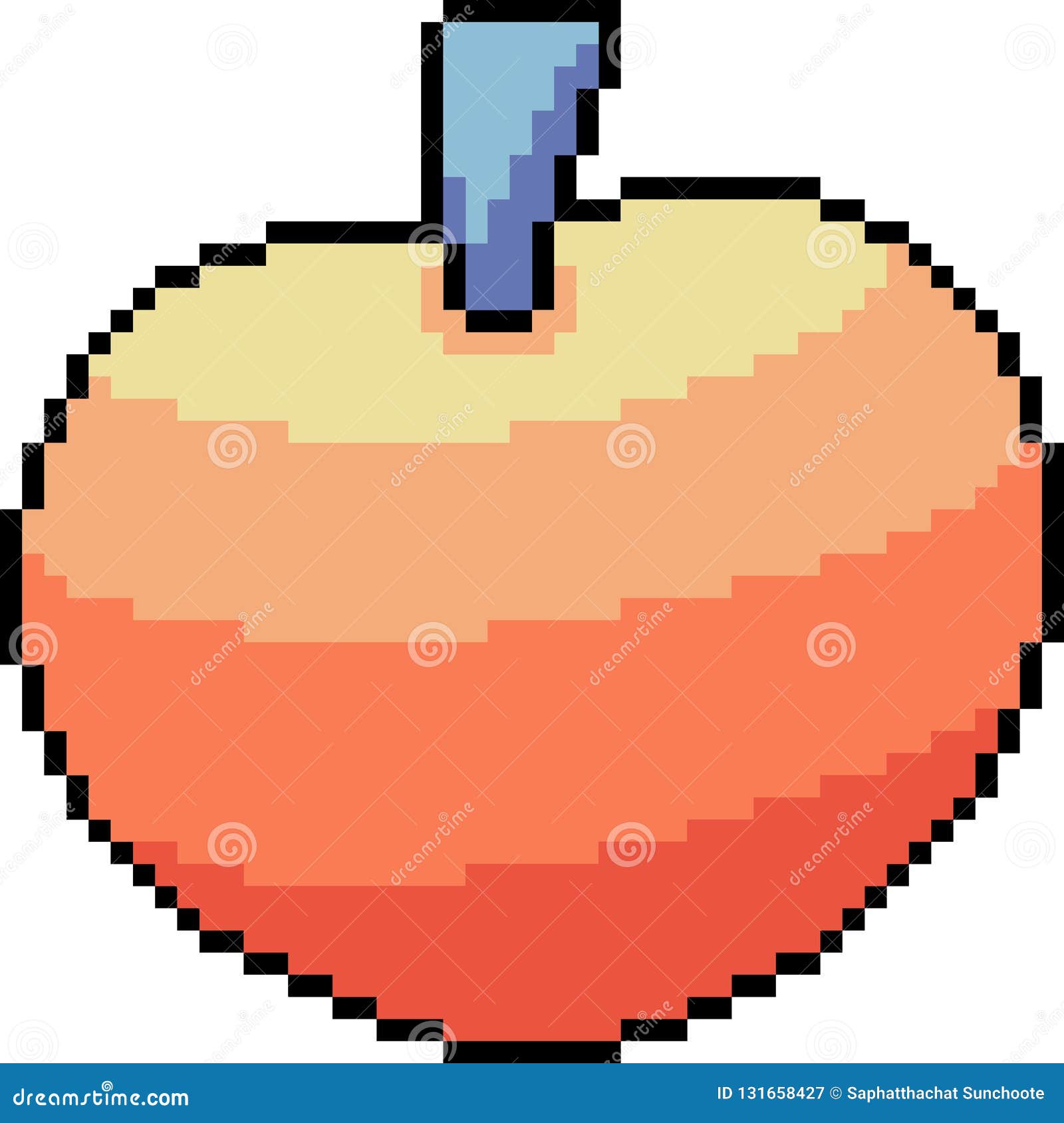 Vector Pixel Art Apple Icon Stock Vector - Illustration of cute, peach ...