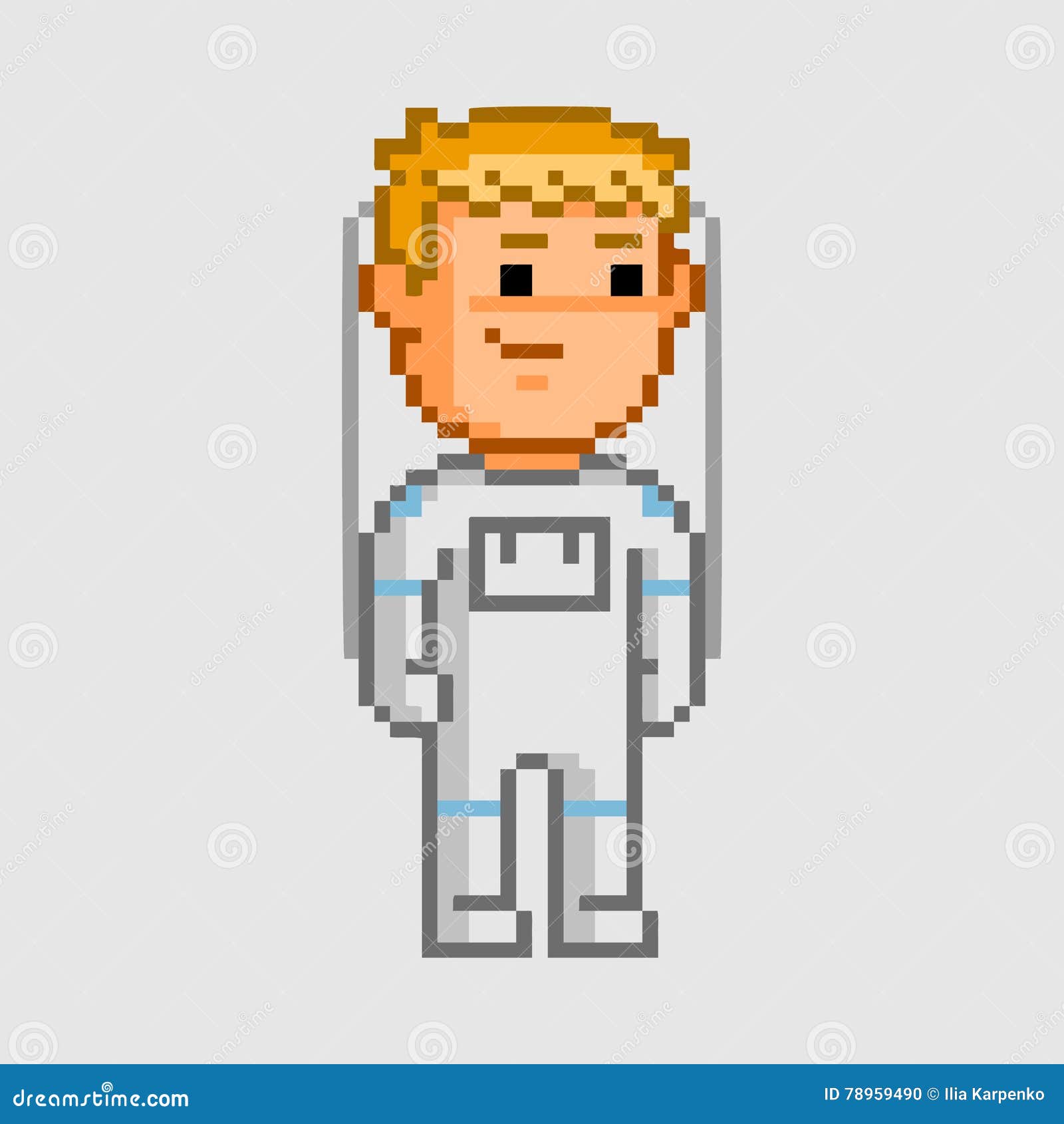 Astronaut Pixel Art. Cosmonaut 8 Bit. Spaceman Vector Illustration ...