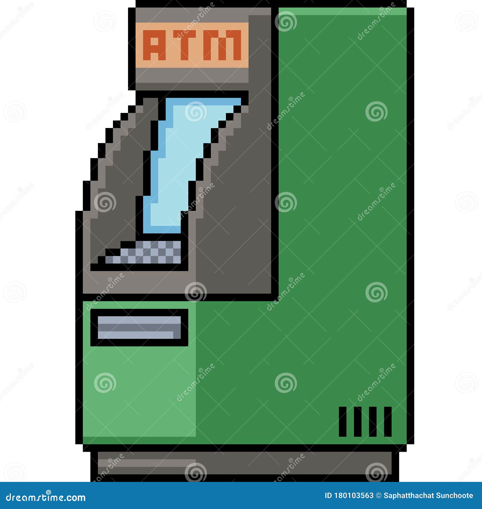 Vector Pixel Art Atm Machine Stock Vector - Illustration of pixel, cute ...