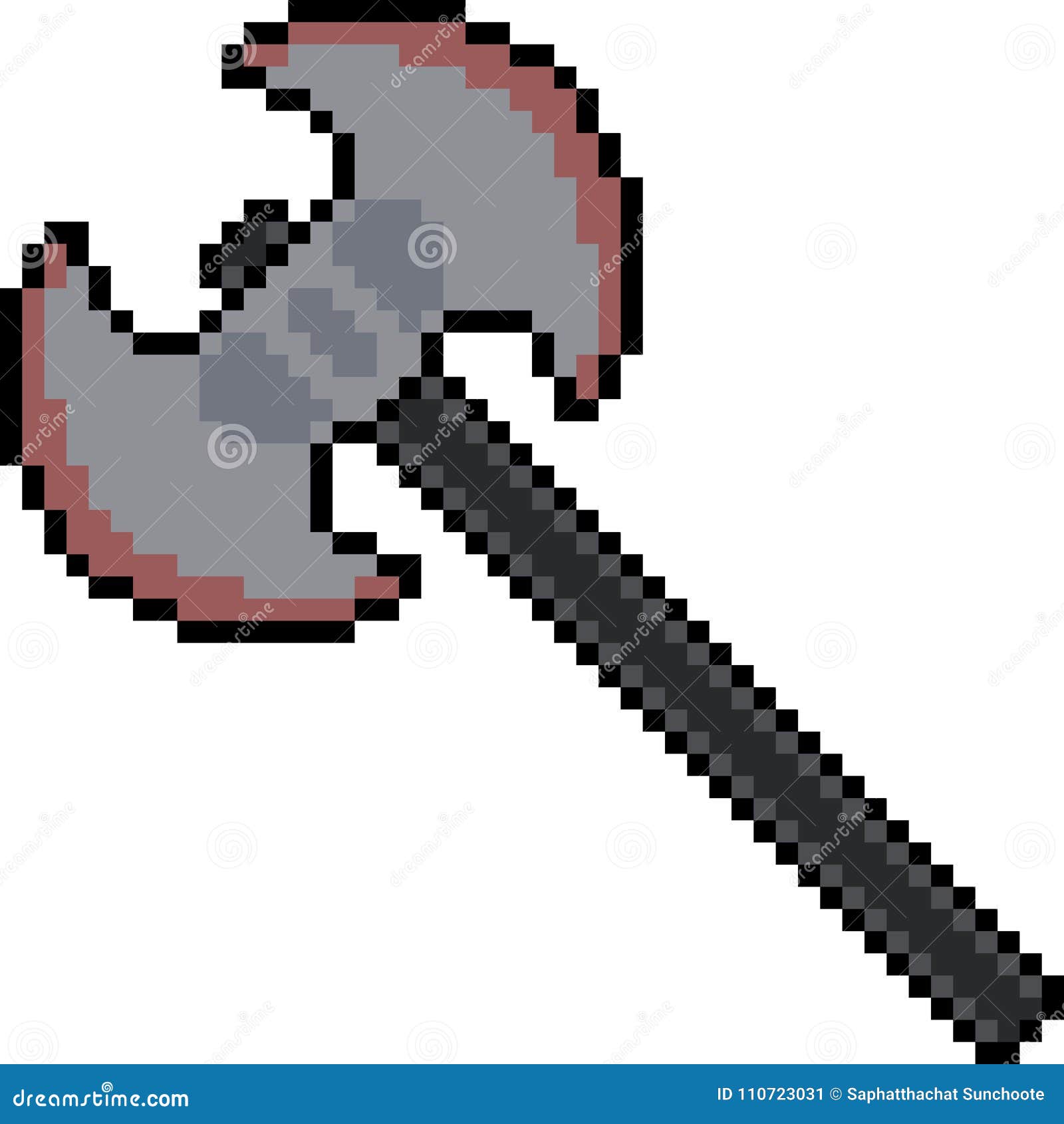 Vector pixel art axe stock vector. Illustration of metal - 110723031