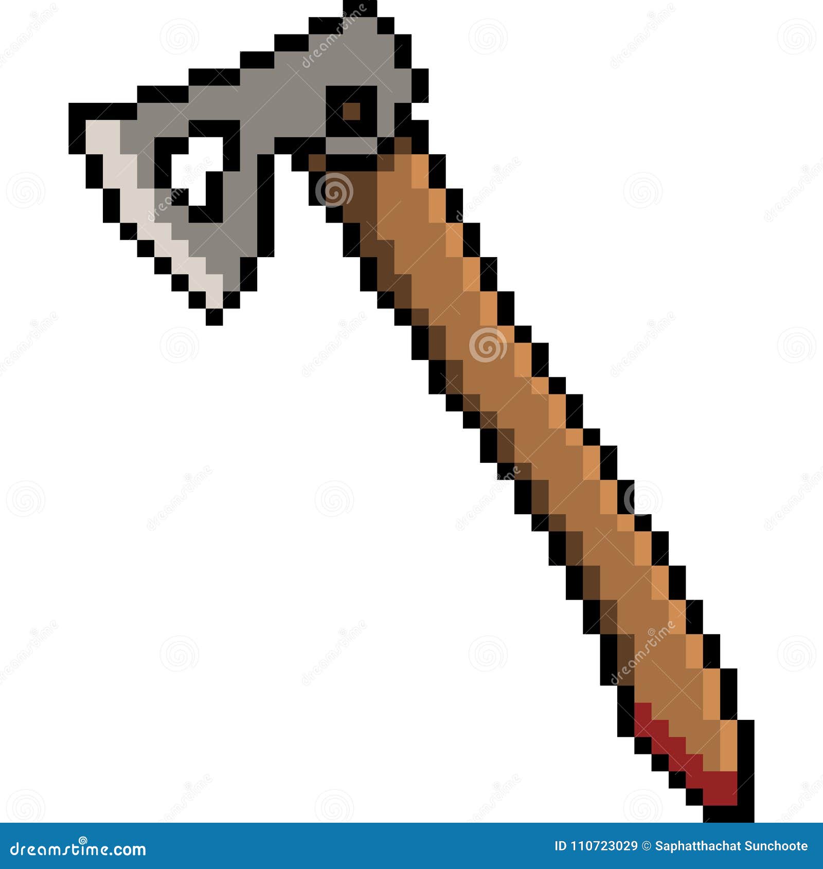 Vector pixel art axe stock vector. Illustration of tool - 110723029