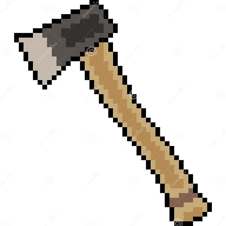 Vector pixel art axe stock vector. Illustration of vector - 110723038