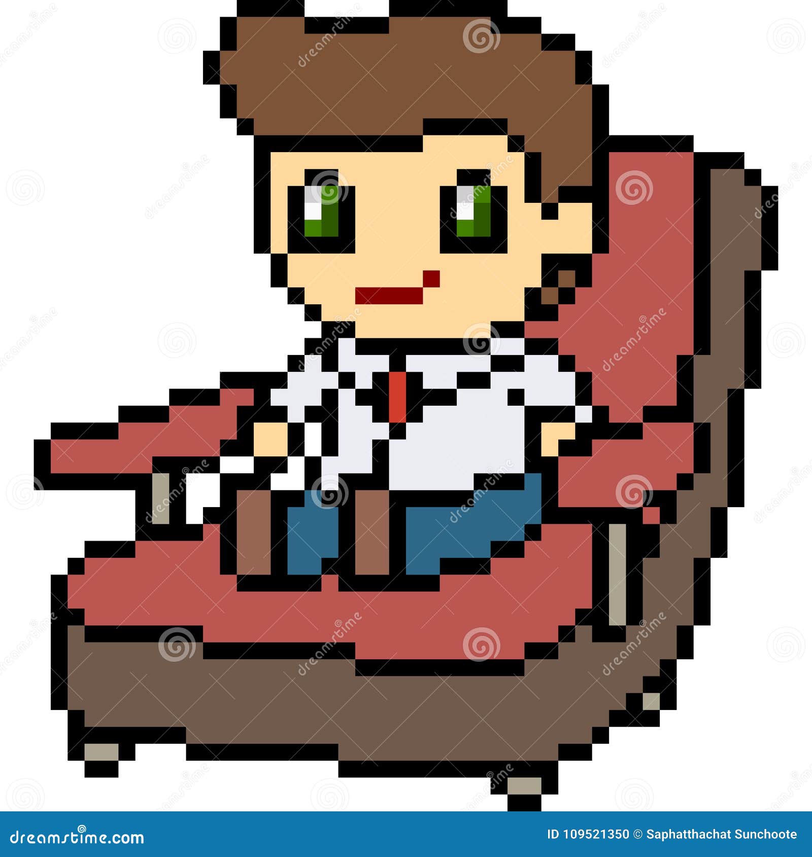 Vector pixel art baby boss stock vector. Illustration of isolated ...