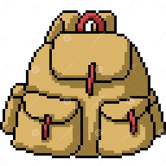Vector pixel art backpack stock vector. Illustration of white - 179279553