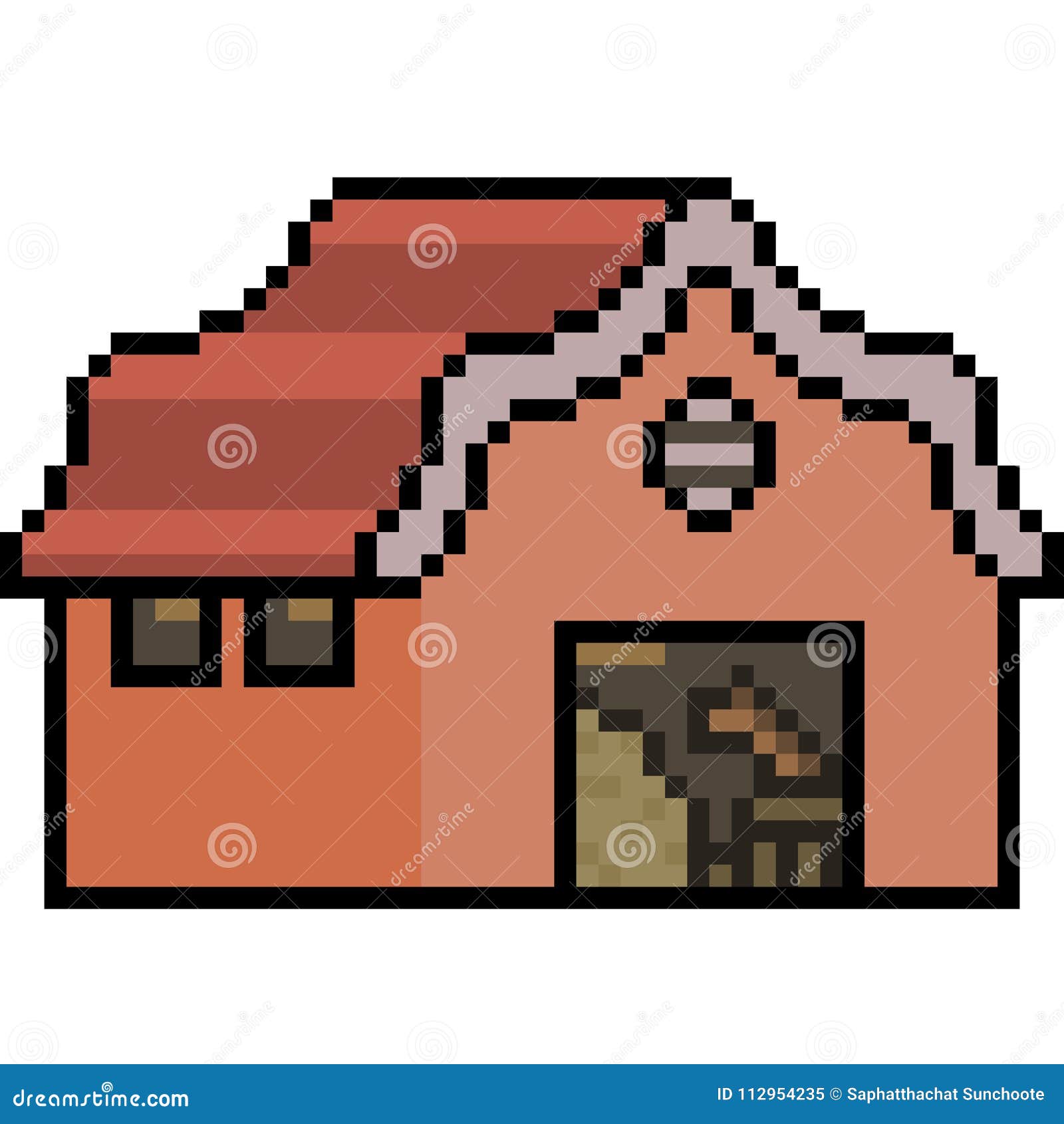 Vector pixel art barn farm stock vector. Illustration of cartoon ...