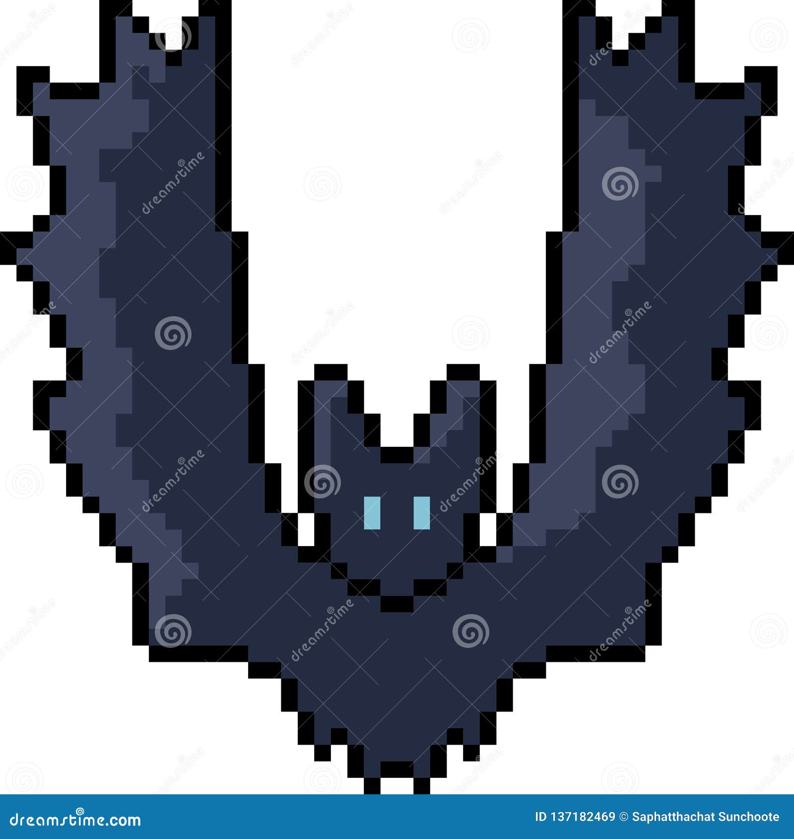 Vector pixel art bat dark stock vector. Illustration of isolated ...