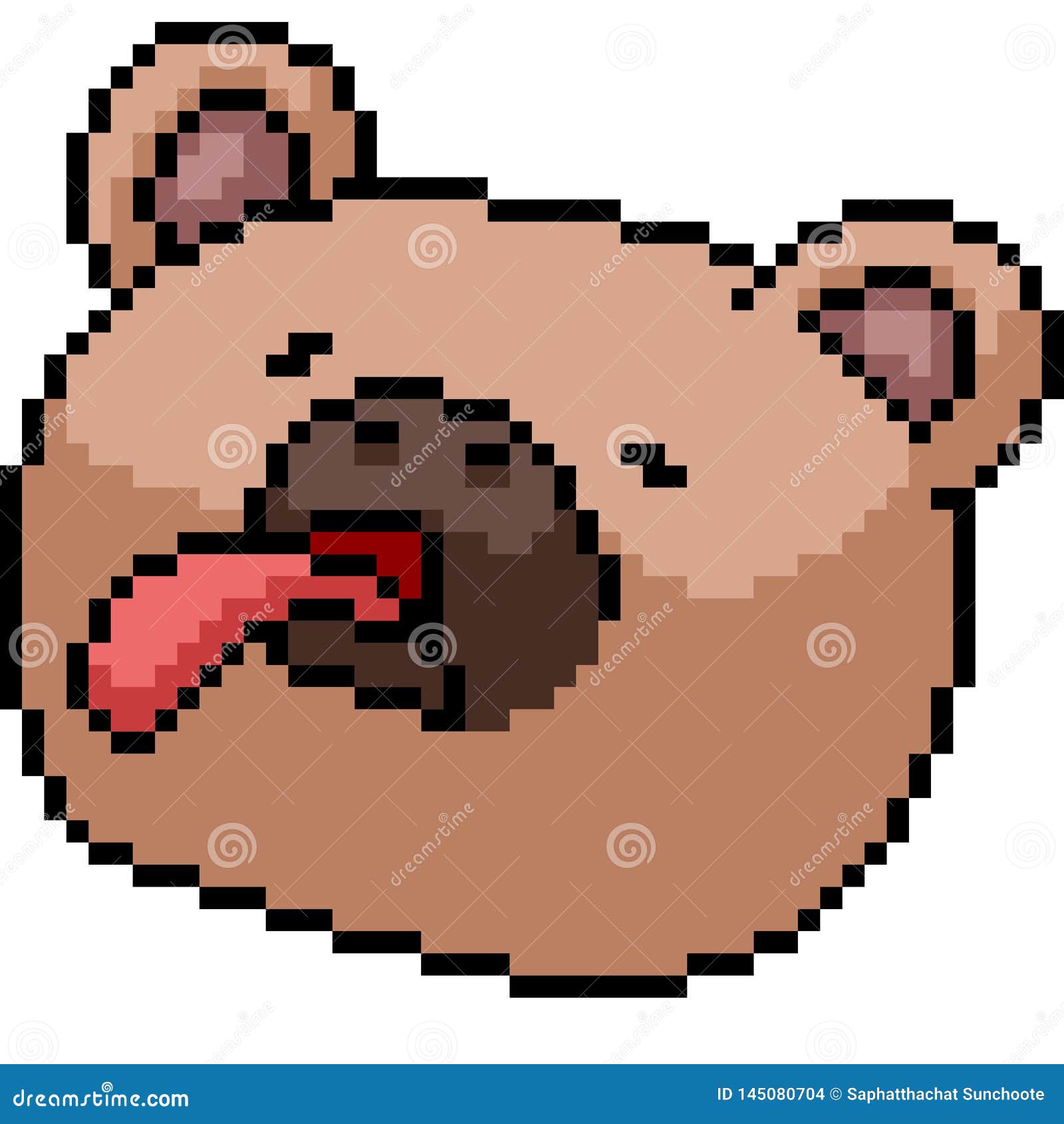 Bear Head Pixel Art - bmp-watch