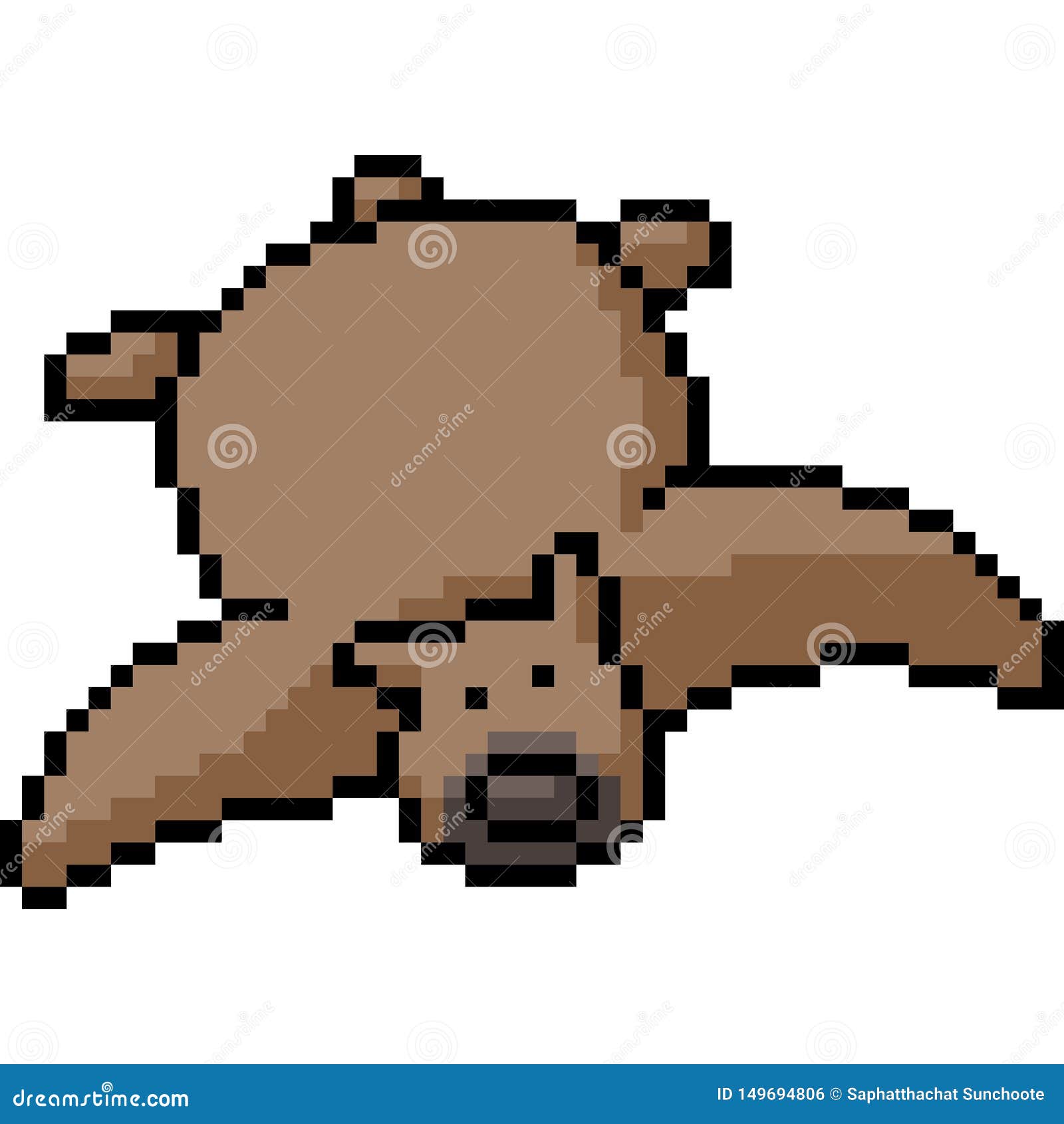Vector pixel art bear stock vector. Illustration of doodle - 149694806