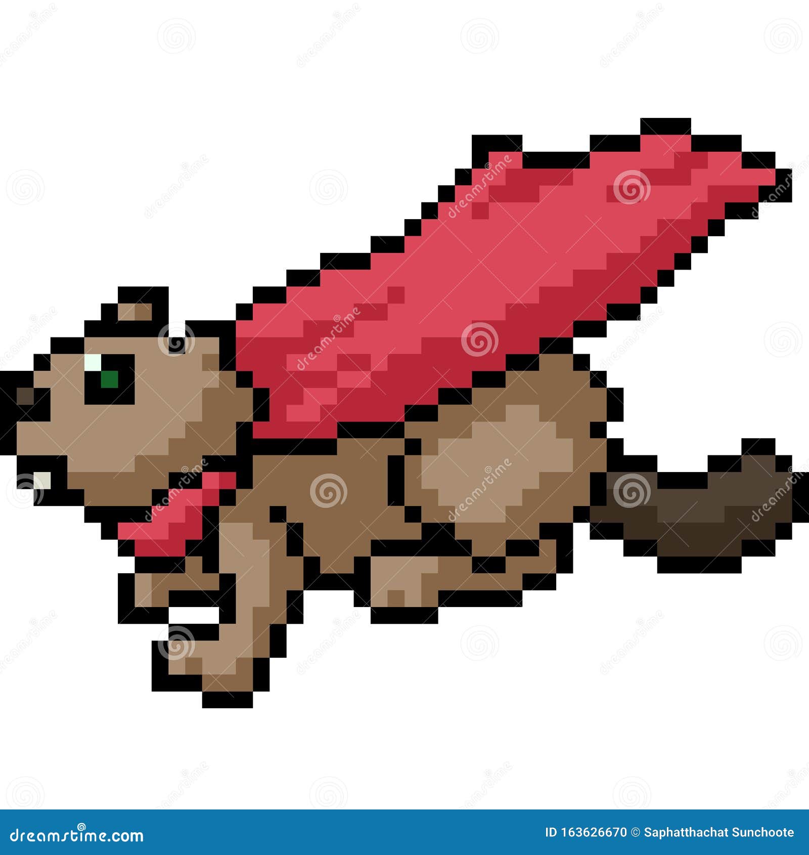 Vector Pixel Art Beaver Hero Stock Vector - Illustration of animal ...