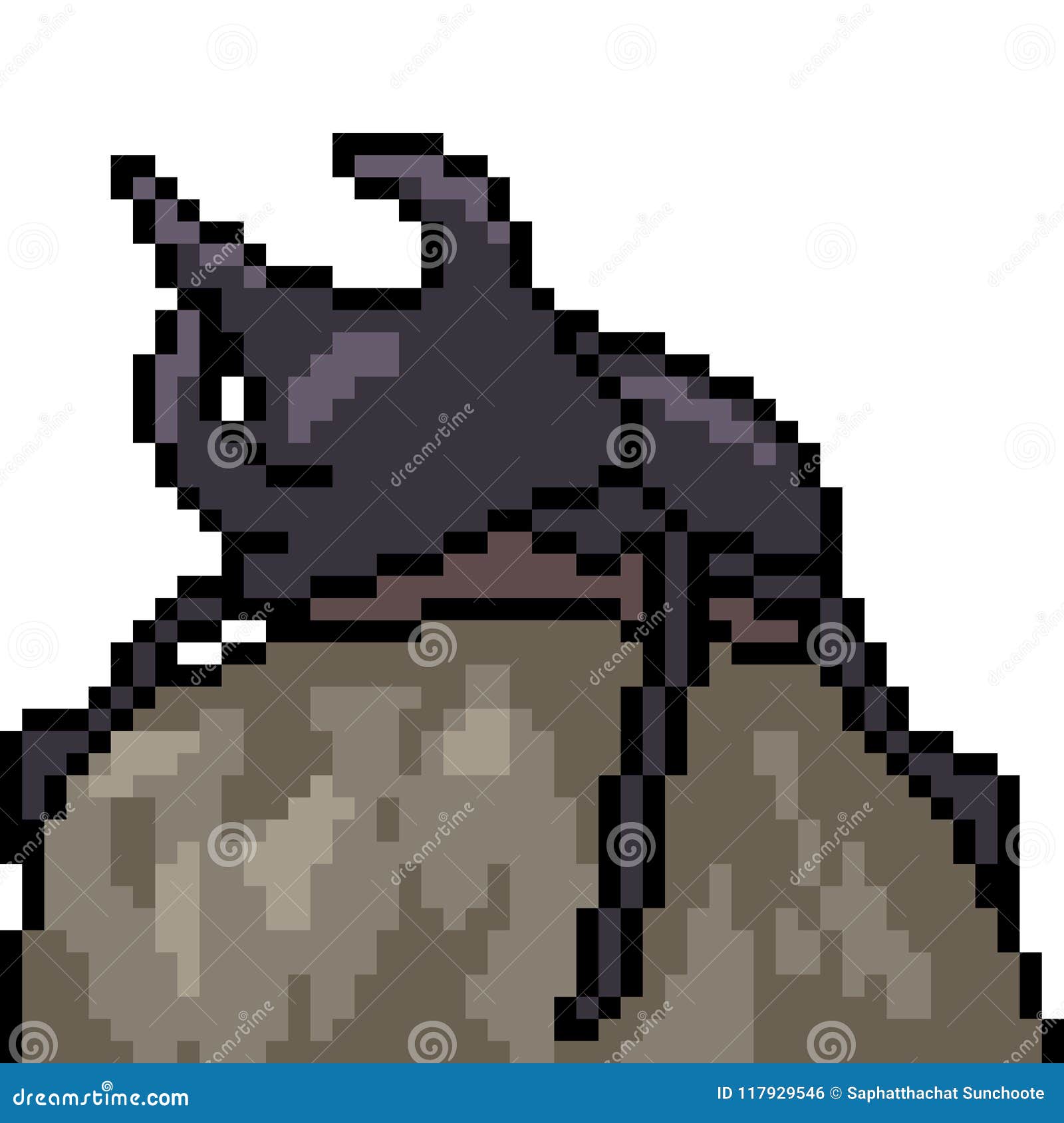 Vector pixel art beetle stock vector. Illustration of beetle - 117929546