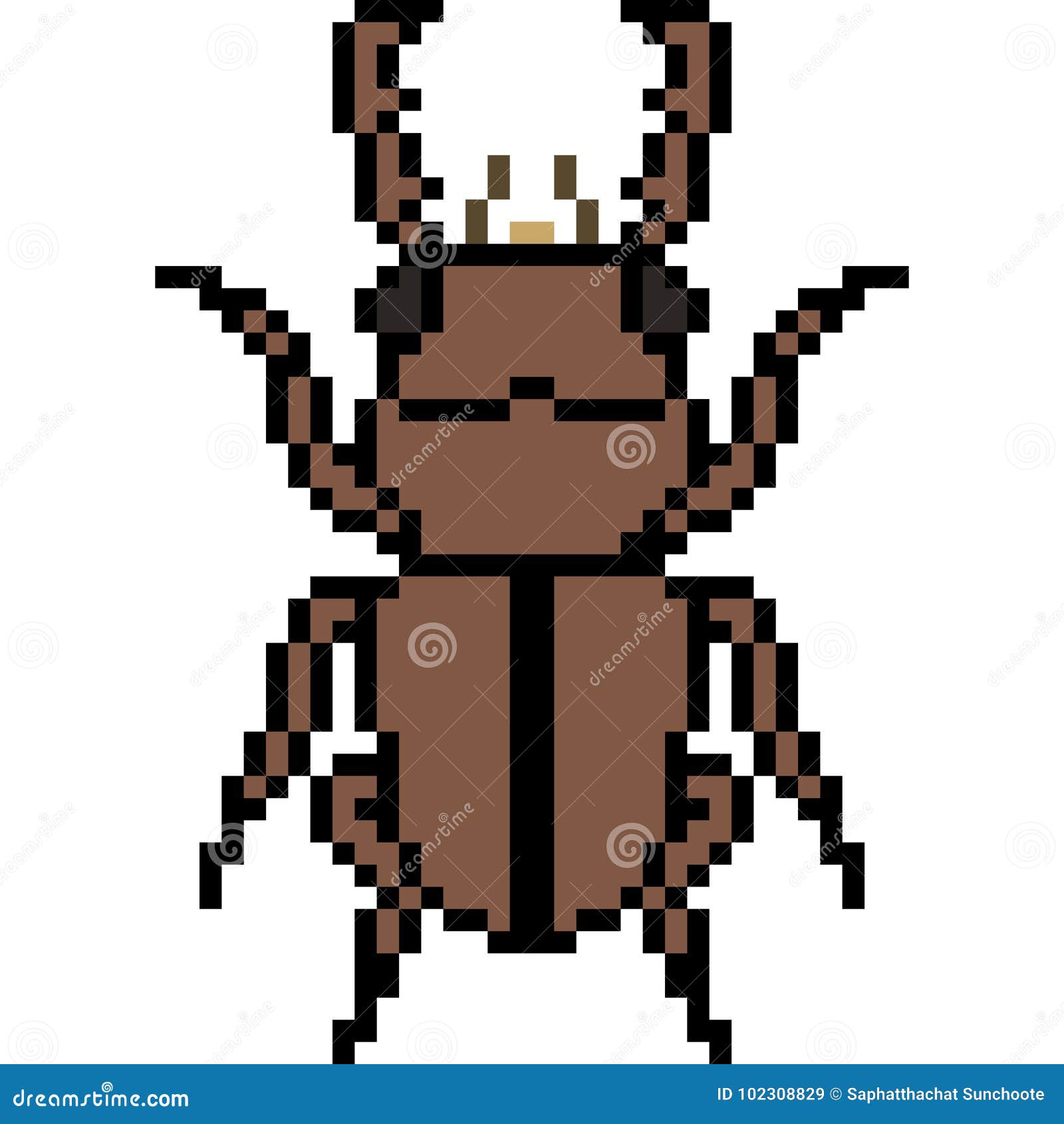 Vector pixel art beetle stock vector. Illustration of insect - 102308829