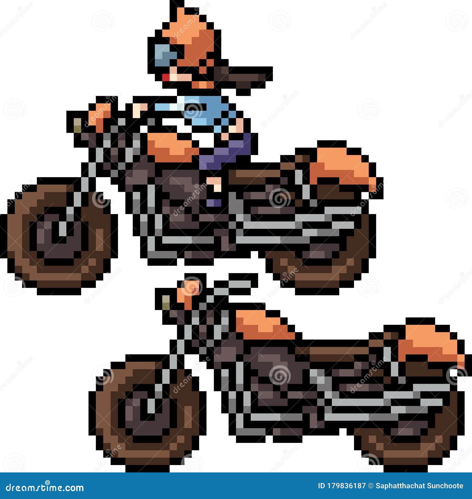 Vector pixel art big bike stock vector. Illustration of vector - 179836187