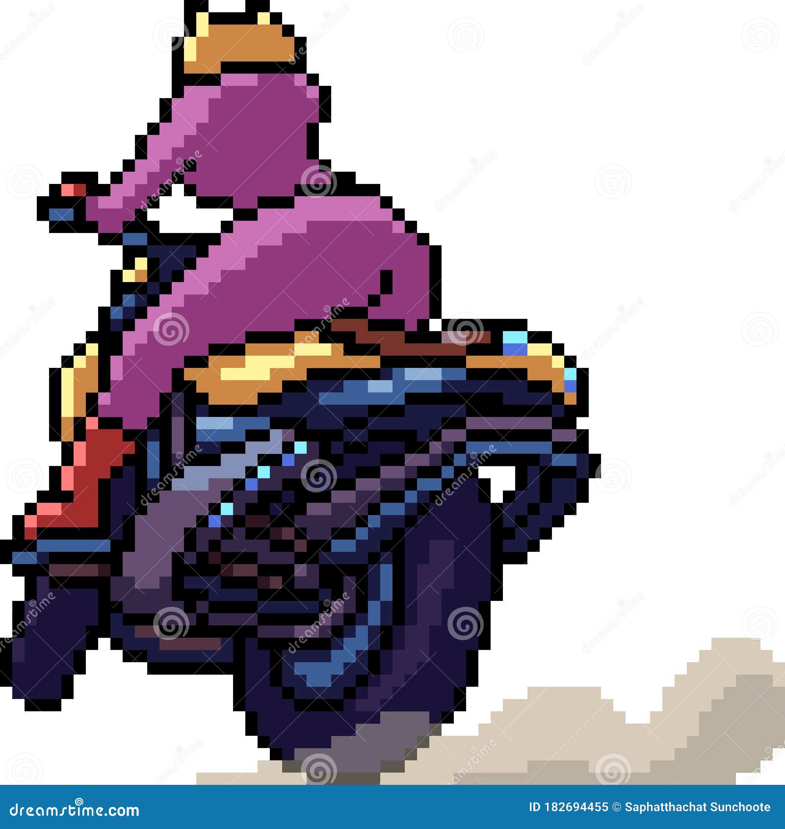 Vector Pixel Art Biker Girl Stock Vector - Illustration of icon, vector ...