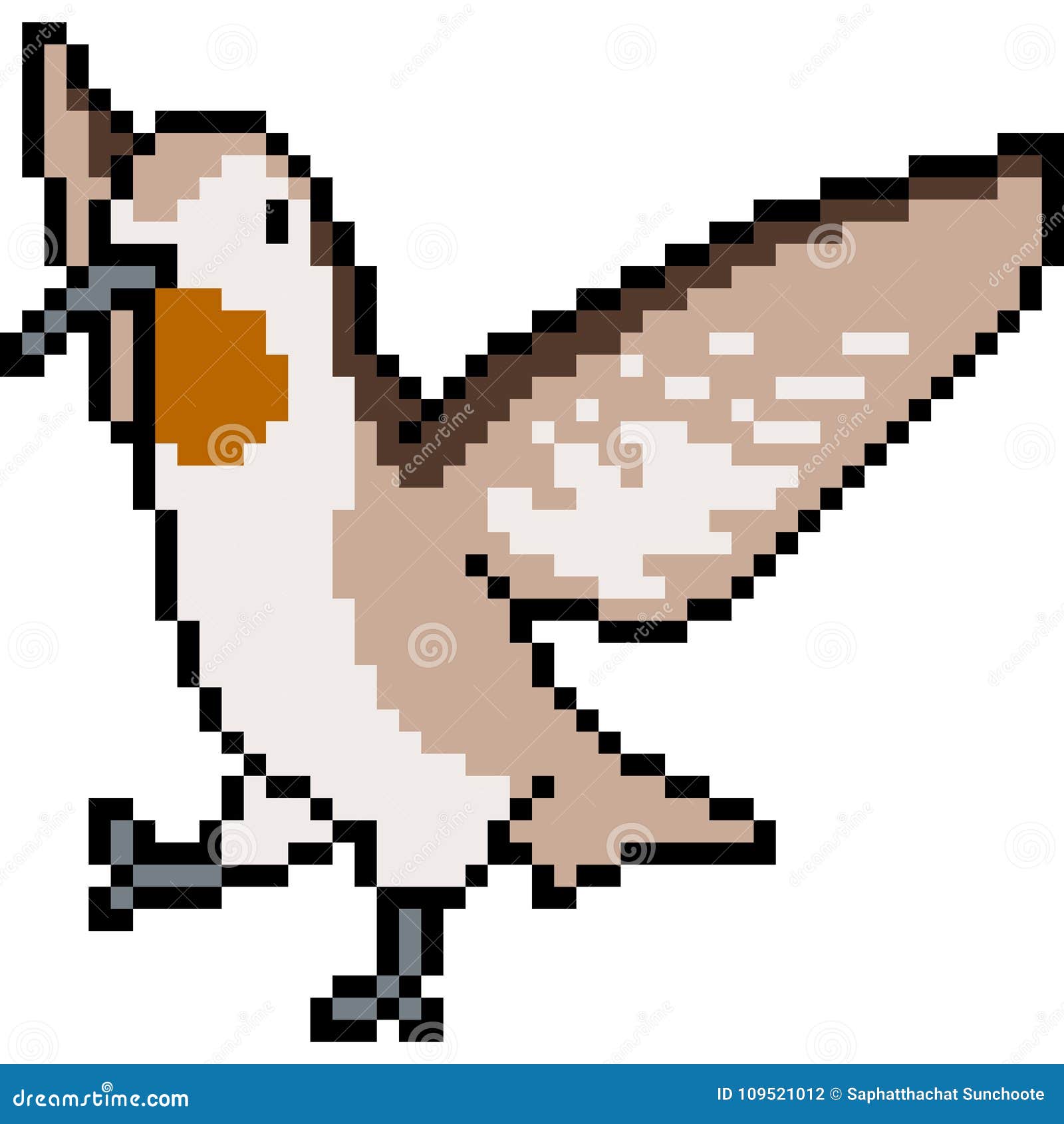 Vector pixel art bird fly stock vector. Illustration of bird - 109521012