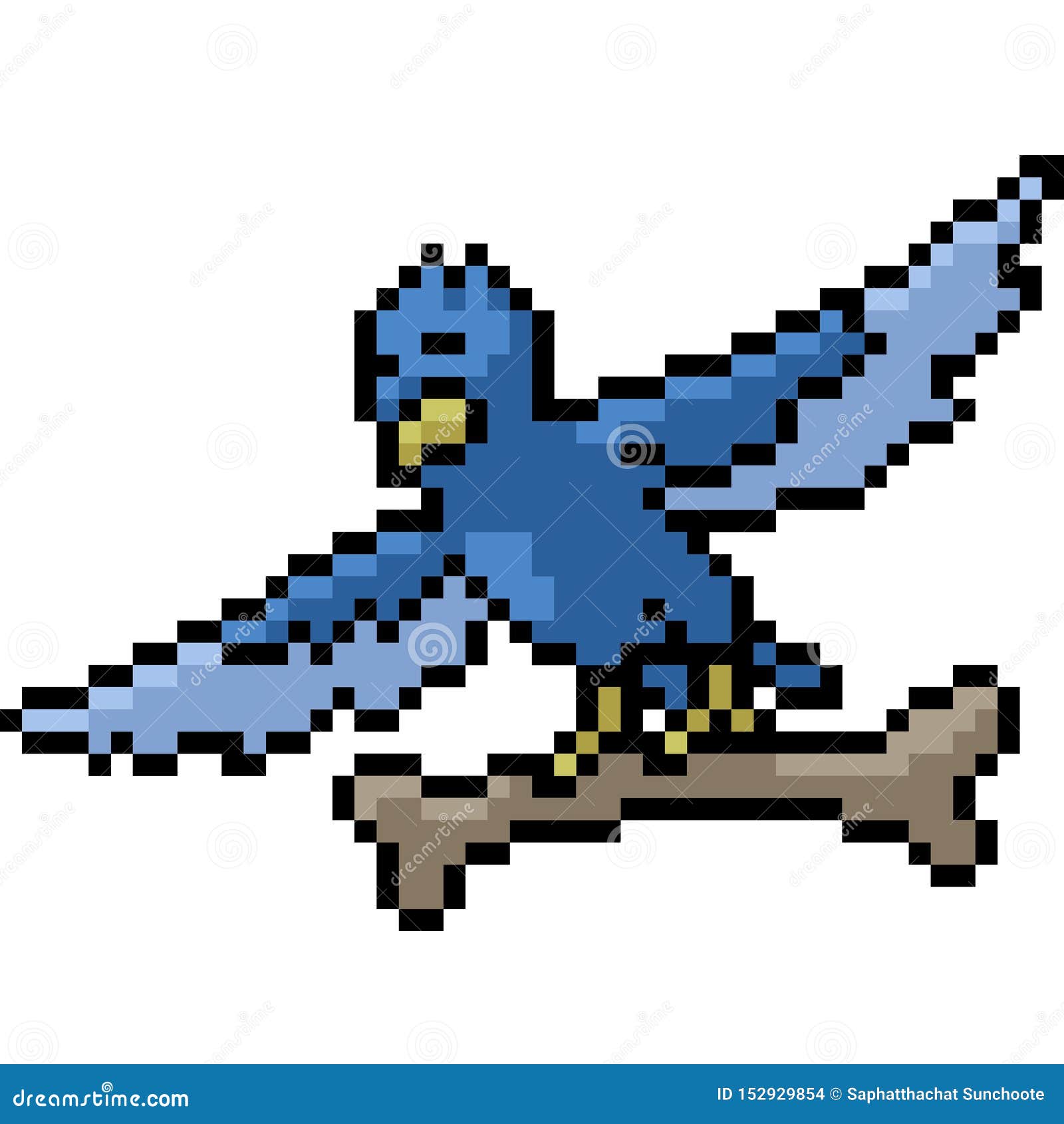 Vector pixel art bird fly stock vector. Illustration of wing - 152929854
