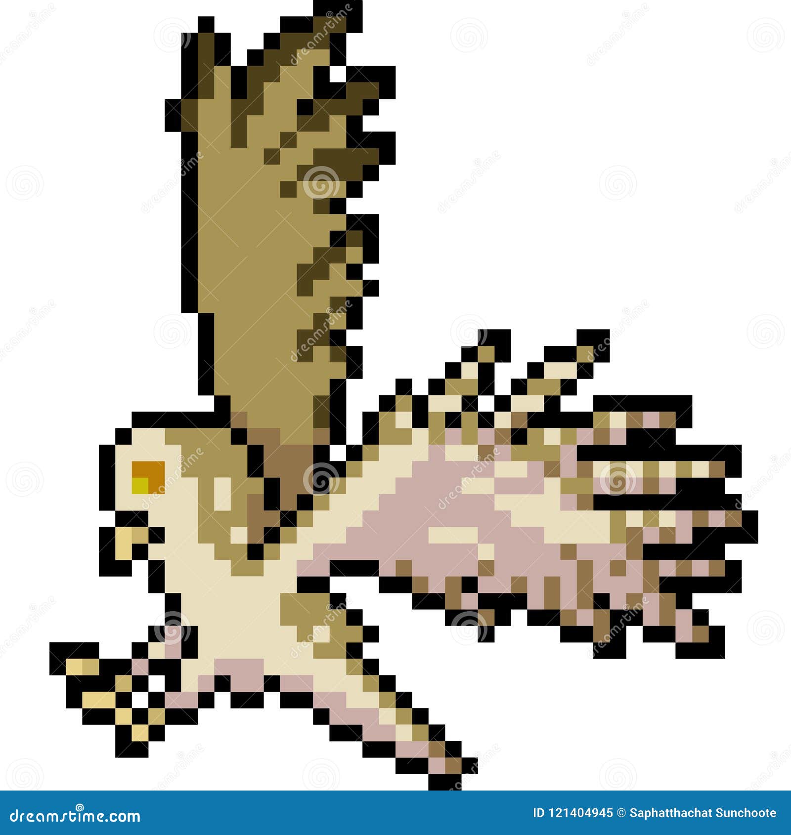 Vector pixel art bird fly stock vector. Illustration of cute - 121404945