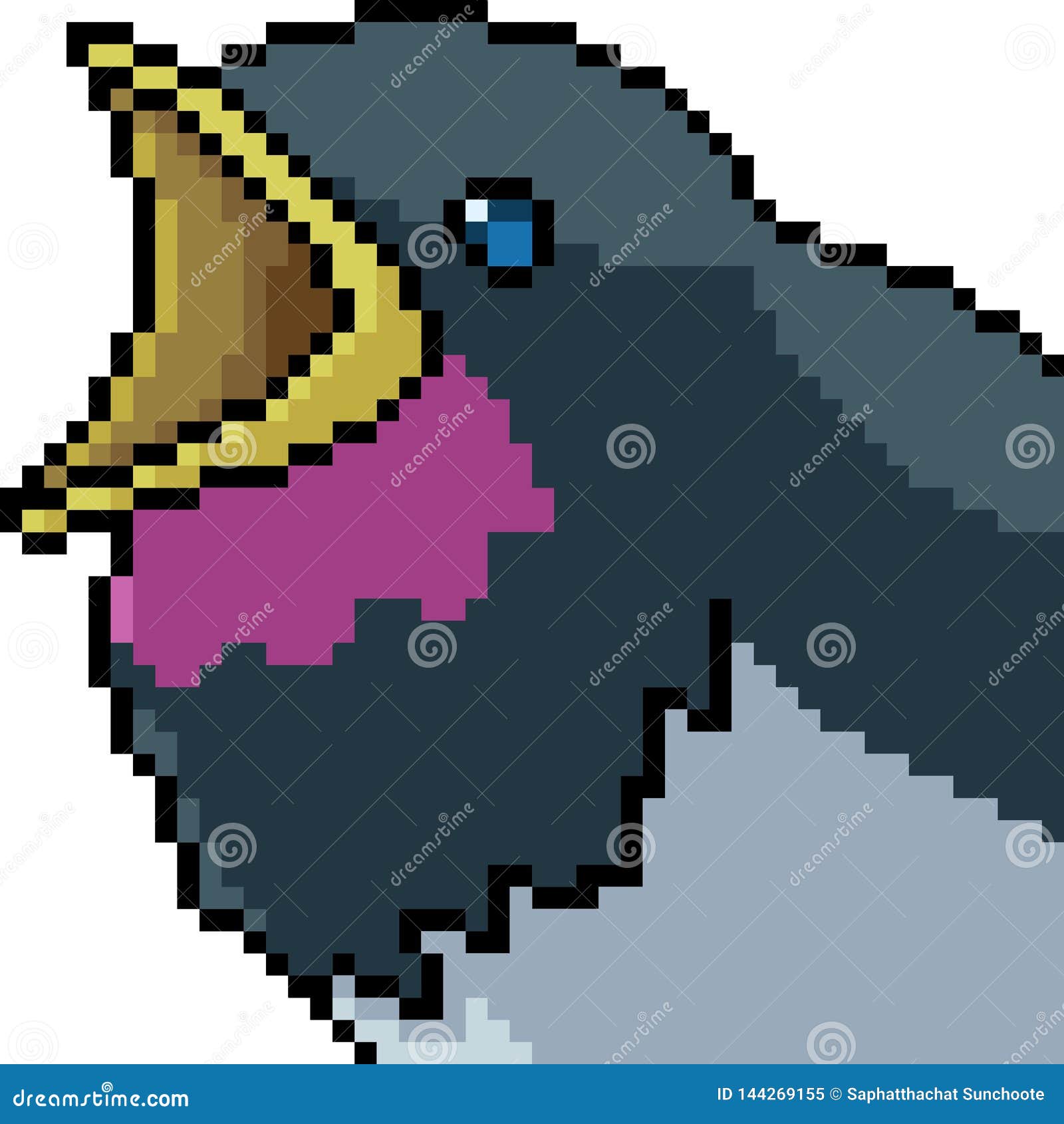 Vector pixel art bird head stock vector. Illustration of cute - 144269155