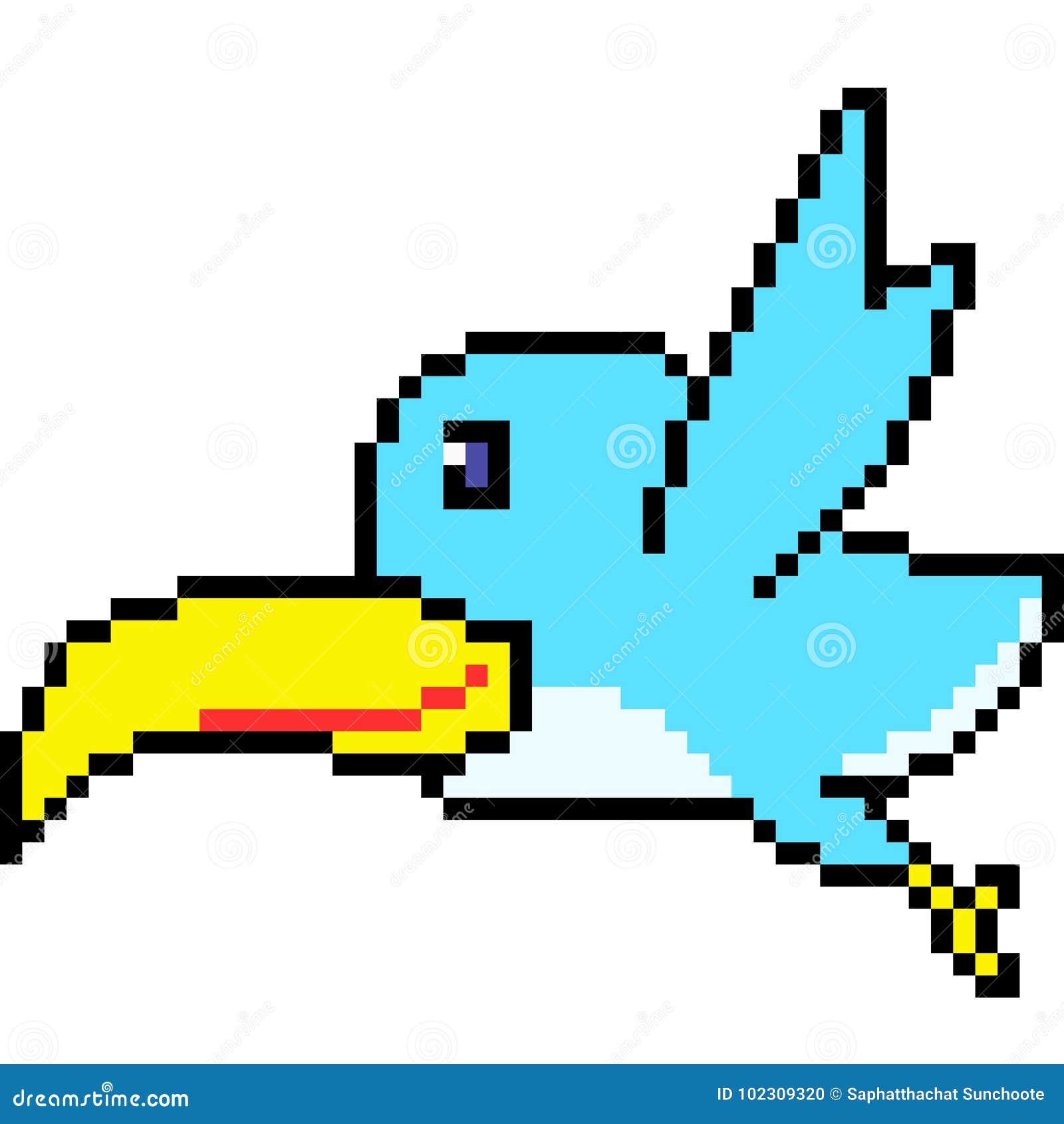 Vector pixel art bird stock vector. Illustration of pixel - 102309320