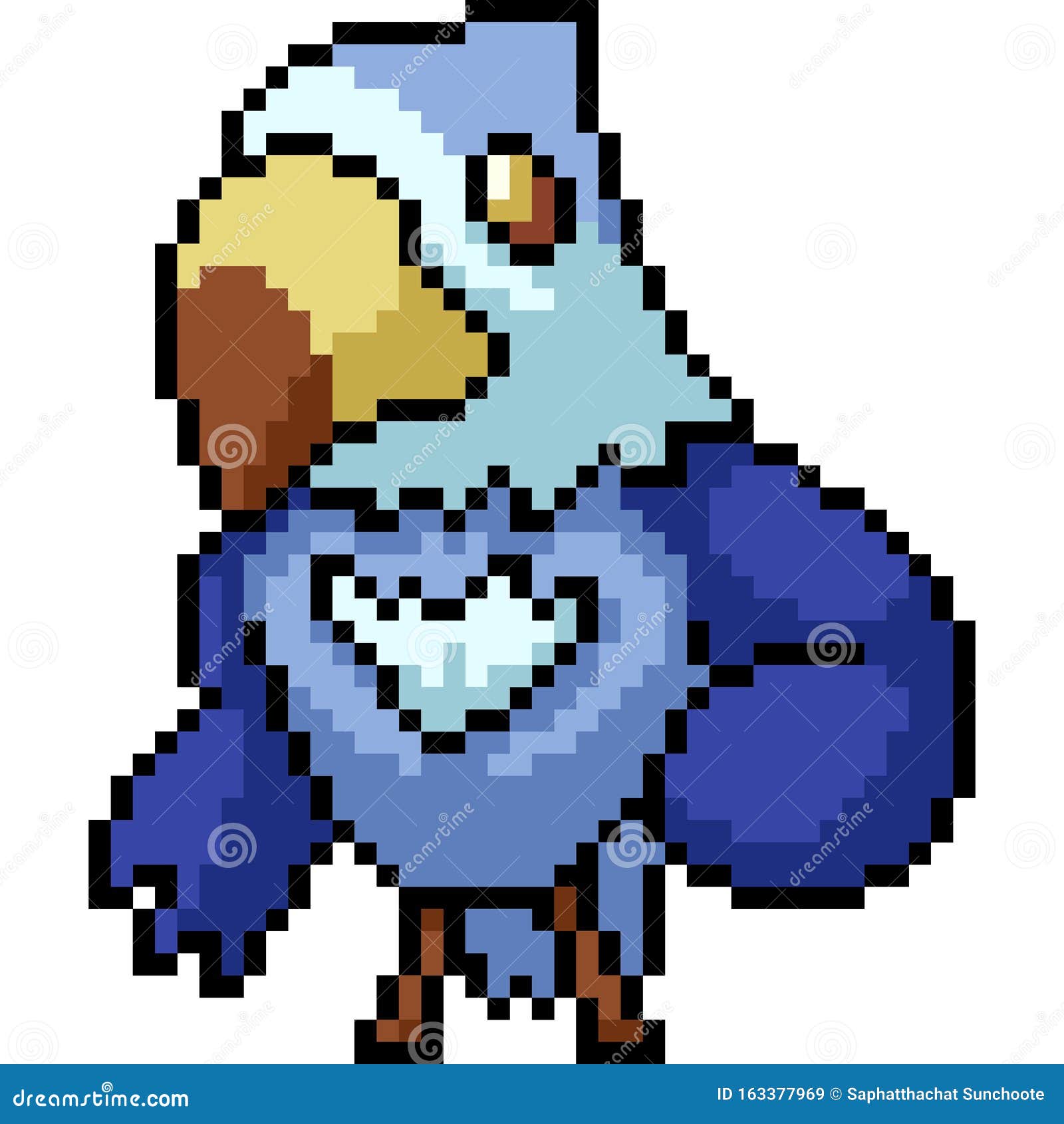 Vector pixel art bird stock vector. Illustration of male - 163377969