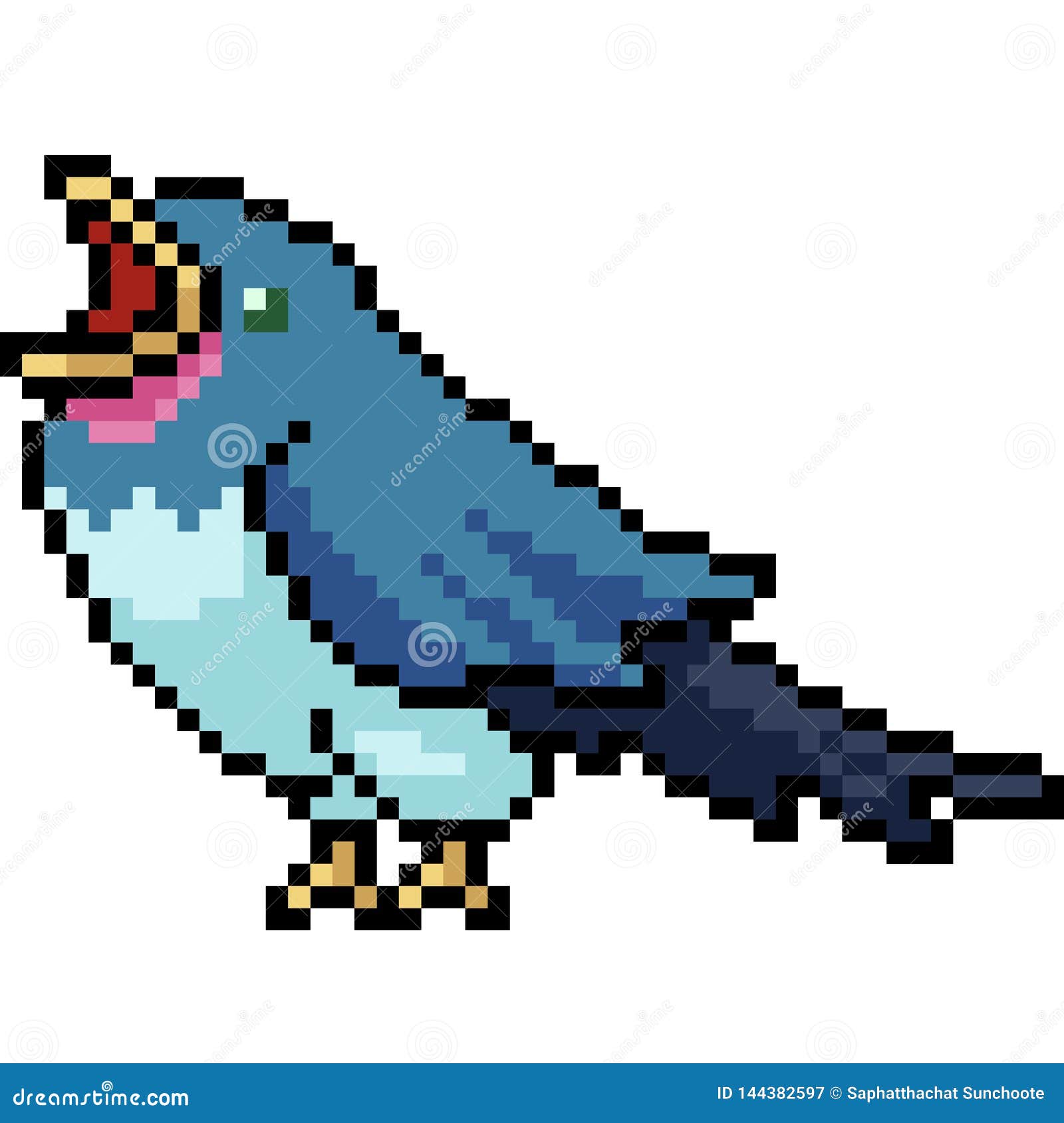 Vector pixel art bird roar stock vector. Illustration of roar - 144382597