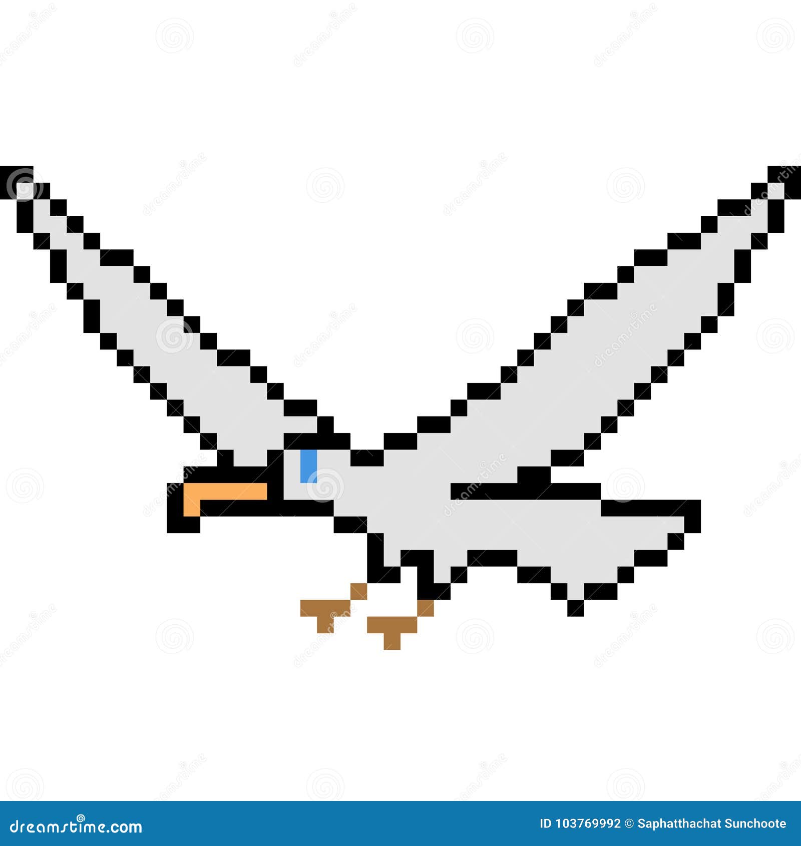 Vector pixel art bird stock vector. Illustration of talon - 103769992