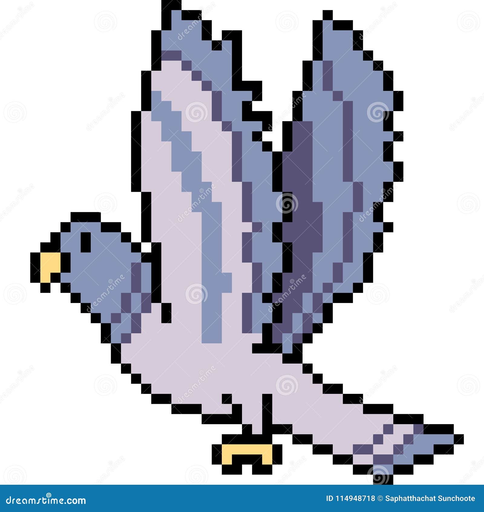 Vector pixel art bird stock vector. Illustration of cartoon - 114948718