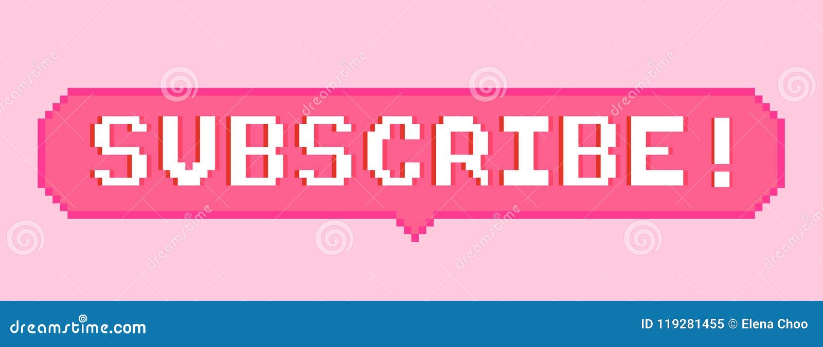 Vector Pixel Art 8bit Subscribe Sticker Stock Vector - Illustration of ...