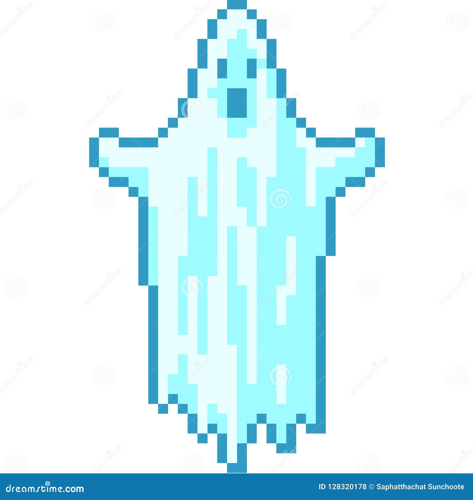 Vector Pixel Art Blanket Ghost Stock Vector - Illustration of cloth ...