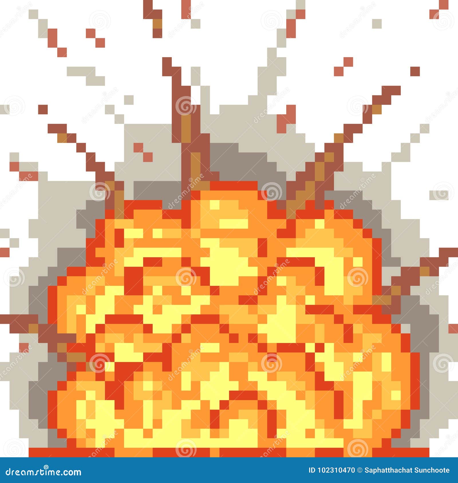 Vector pixel art blast stock vector. Illustration of background - 102310470