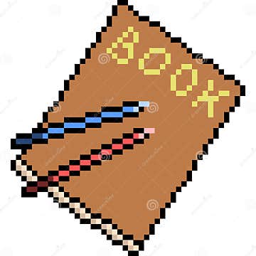 Vector Pixel Art Book Write Stock Vector - Illustration of icon, blue ...