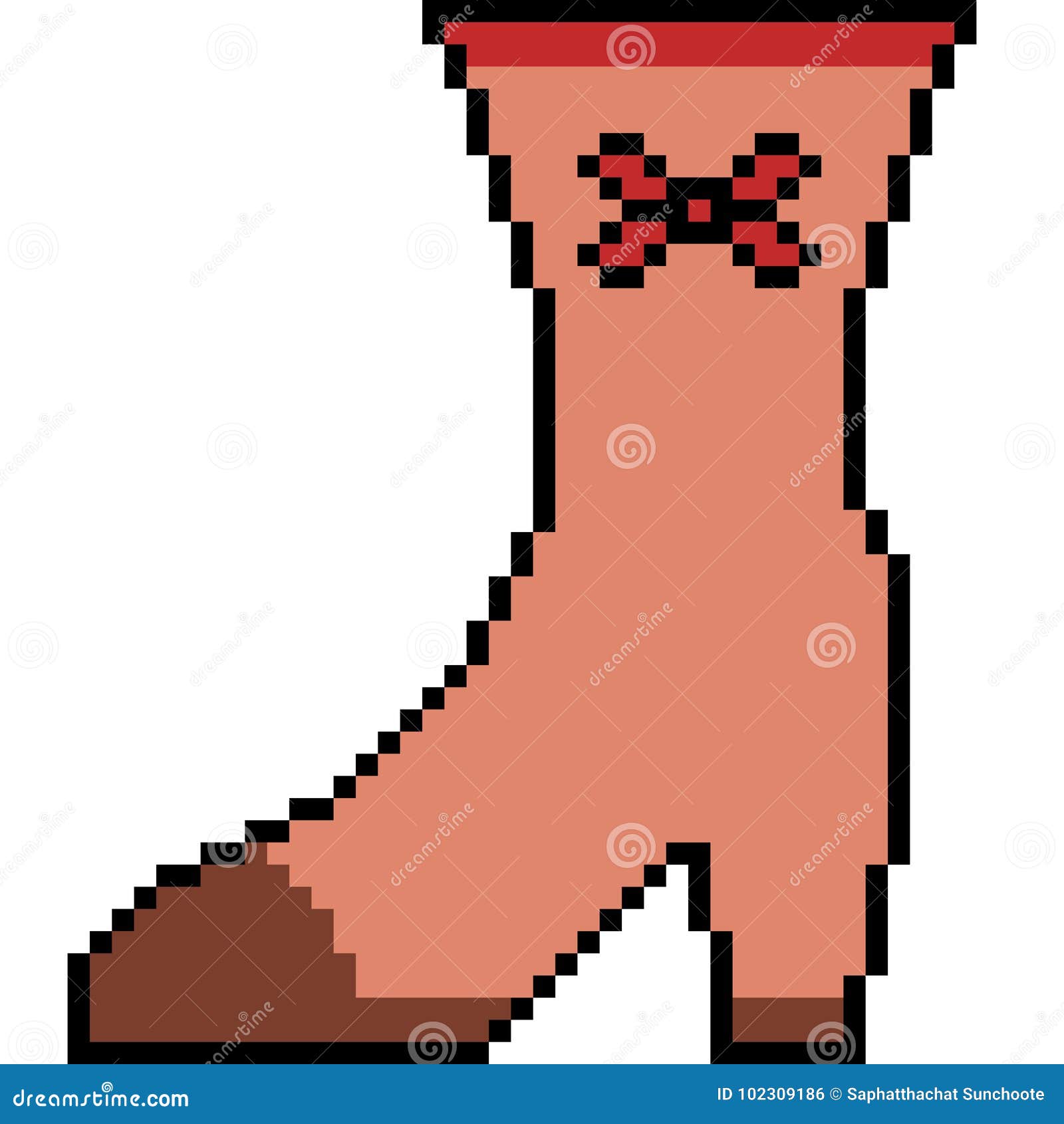 Vector pixel art boot stock vector. Illustration of female - 102309186