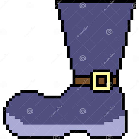 Vector pixel art boot stock vector. Illustration of blue - 102309185