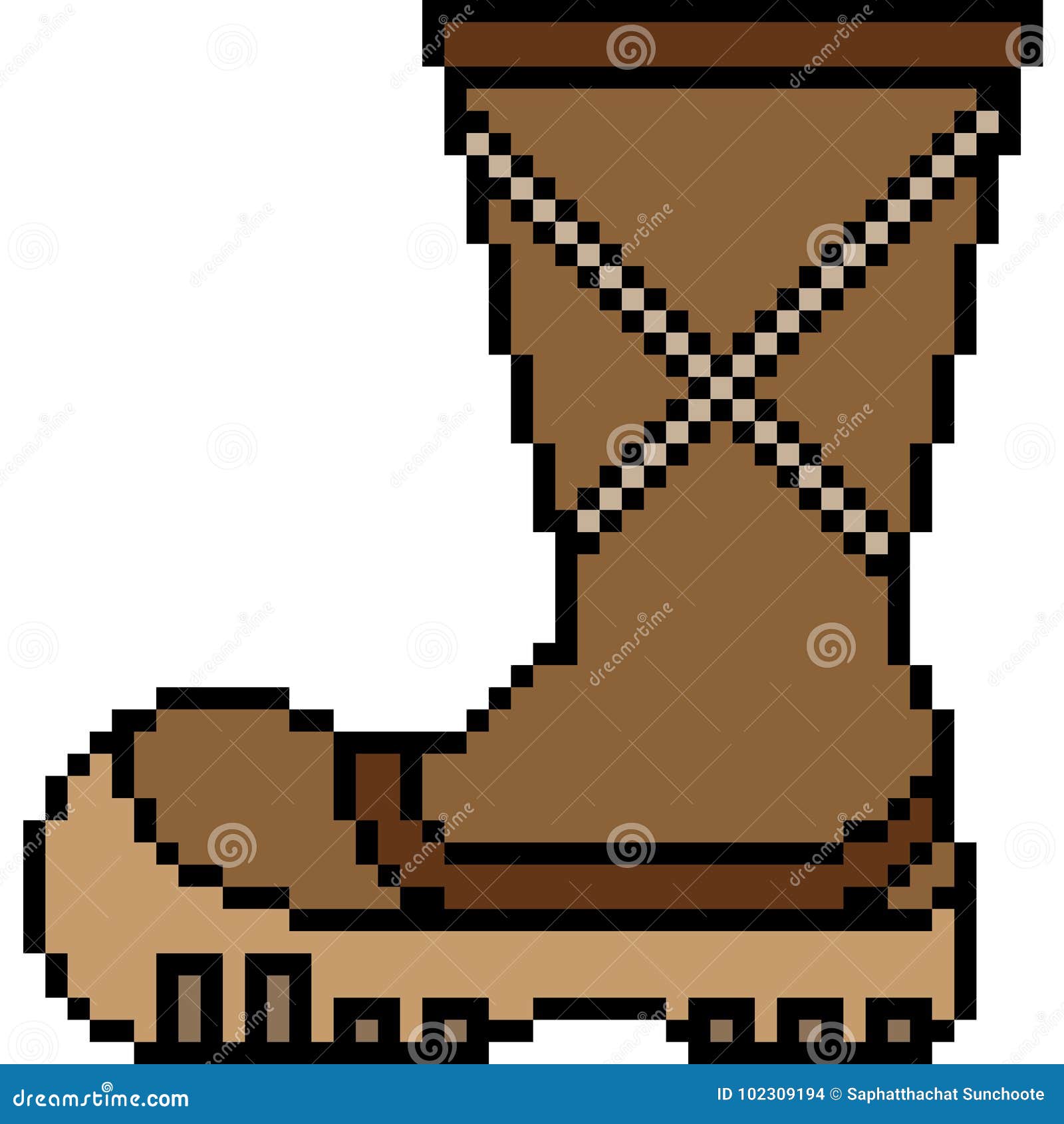 Vector pixel art boot stock vector. Illustration of isolated - 102309194