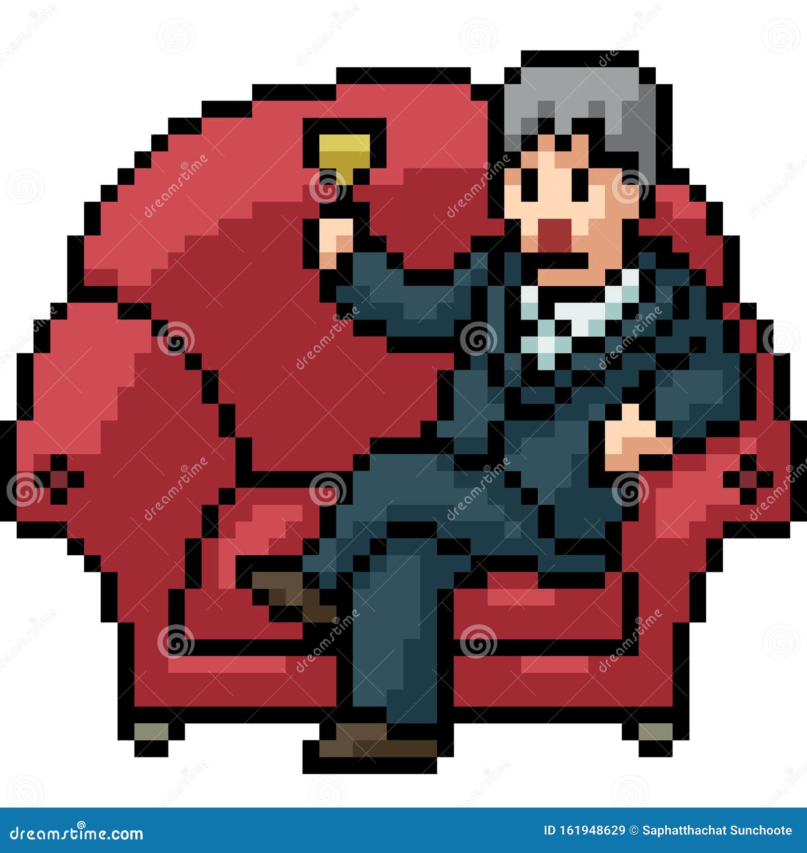 Vector pixel art boss stock vector. Illustration of hair - 161948629