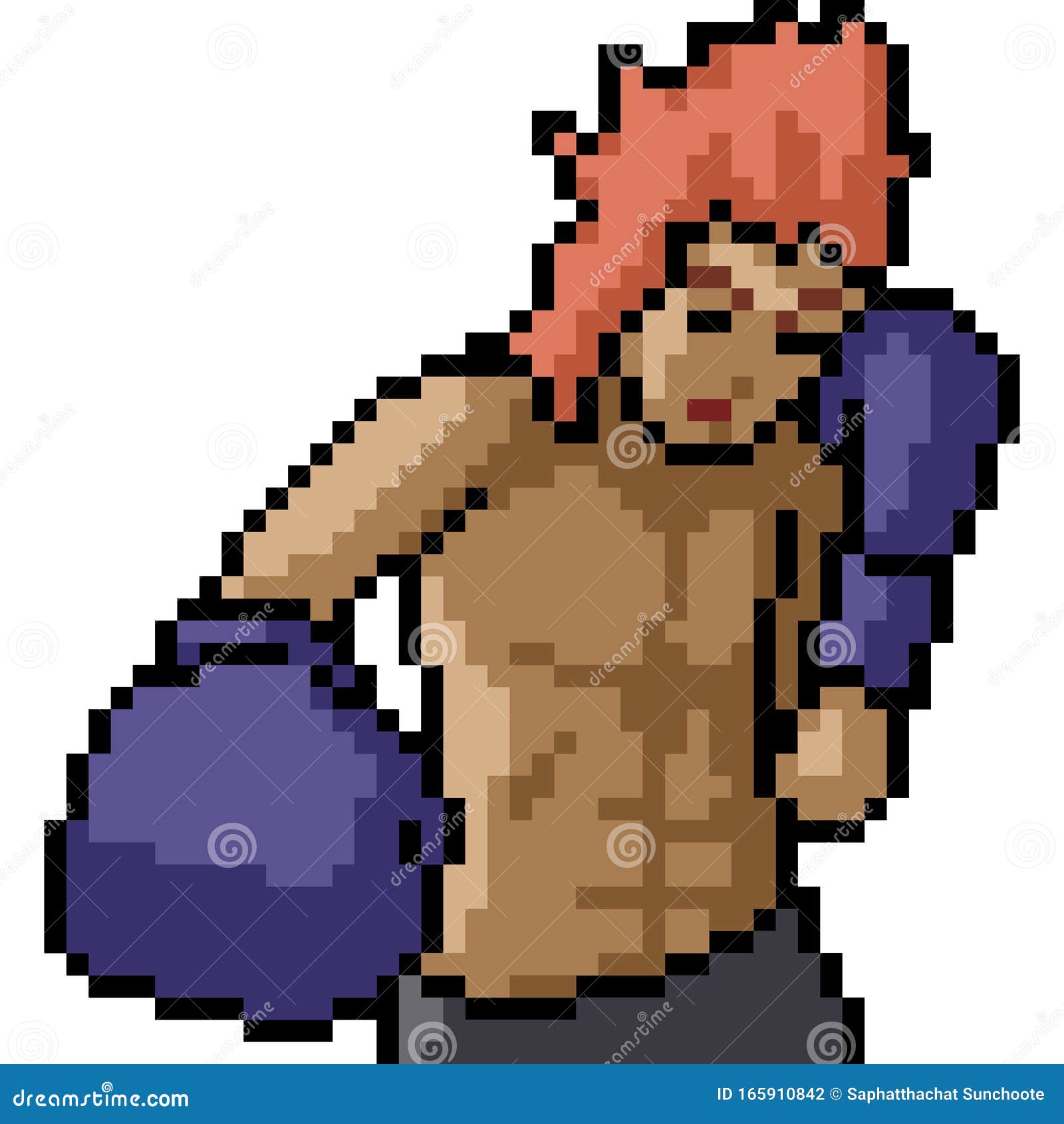 Vector pixel art boxing stock vector. Illustration of boxing - 165910842