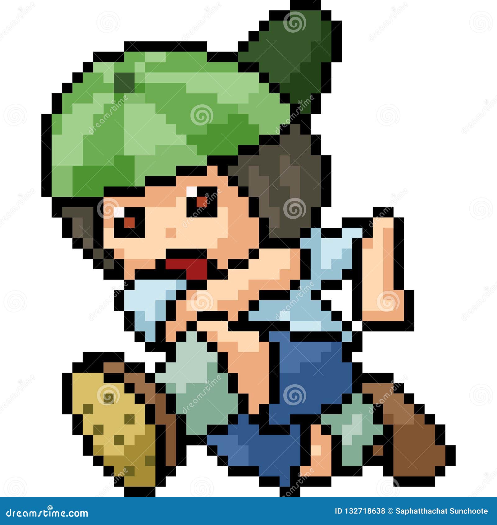 Vector pixel art boy stock vector. Illustration of white - 132718638