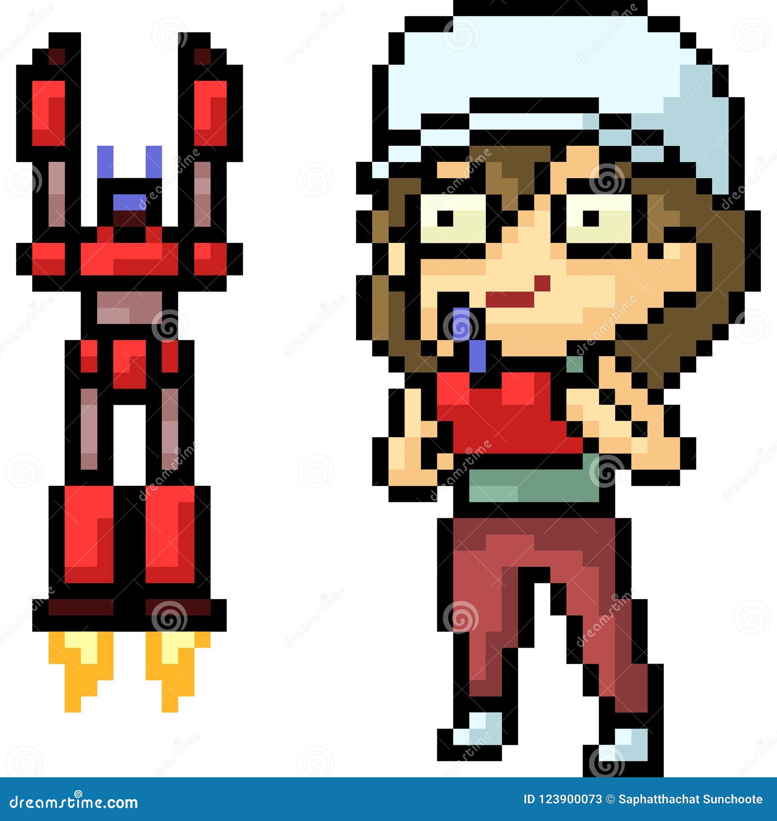 Vector Pixel Art Boy Play Toy Stock Vector - Illustration of outdated ...