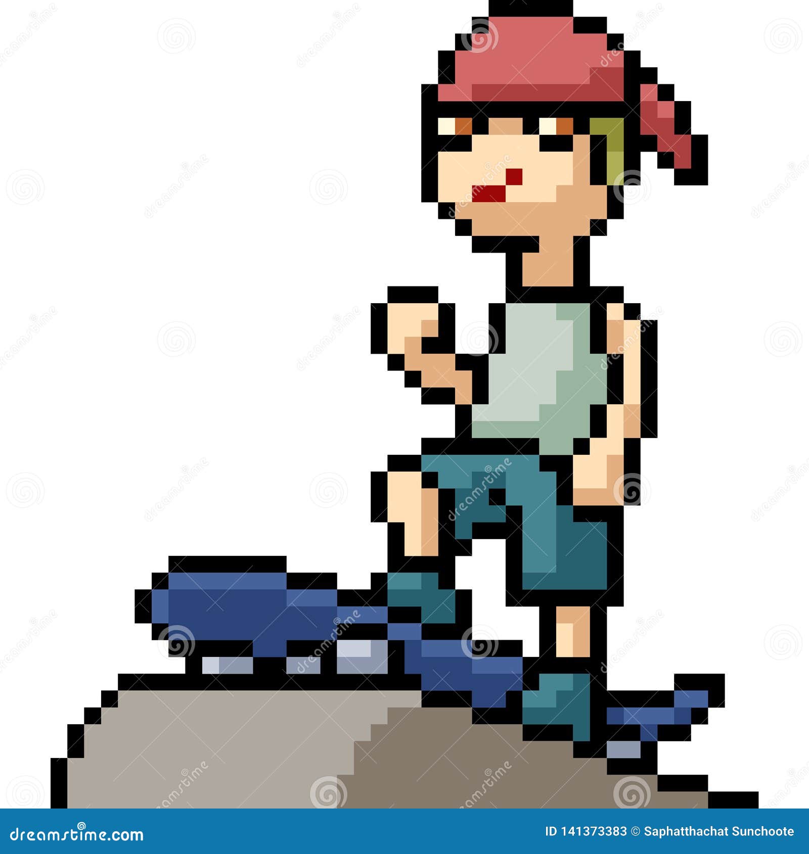 Skateboard Pixel Art. Board For Riding 8 Bit. Old Game Graphics Vector ...