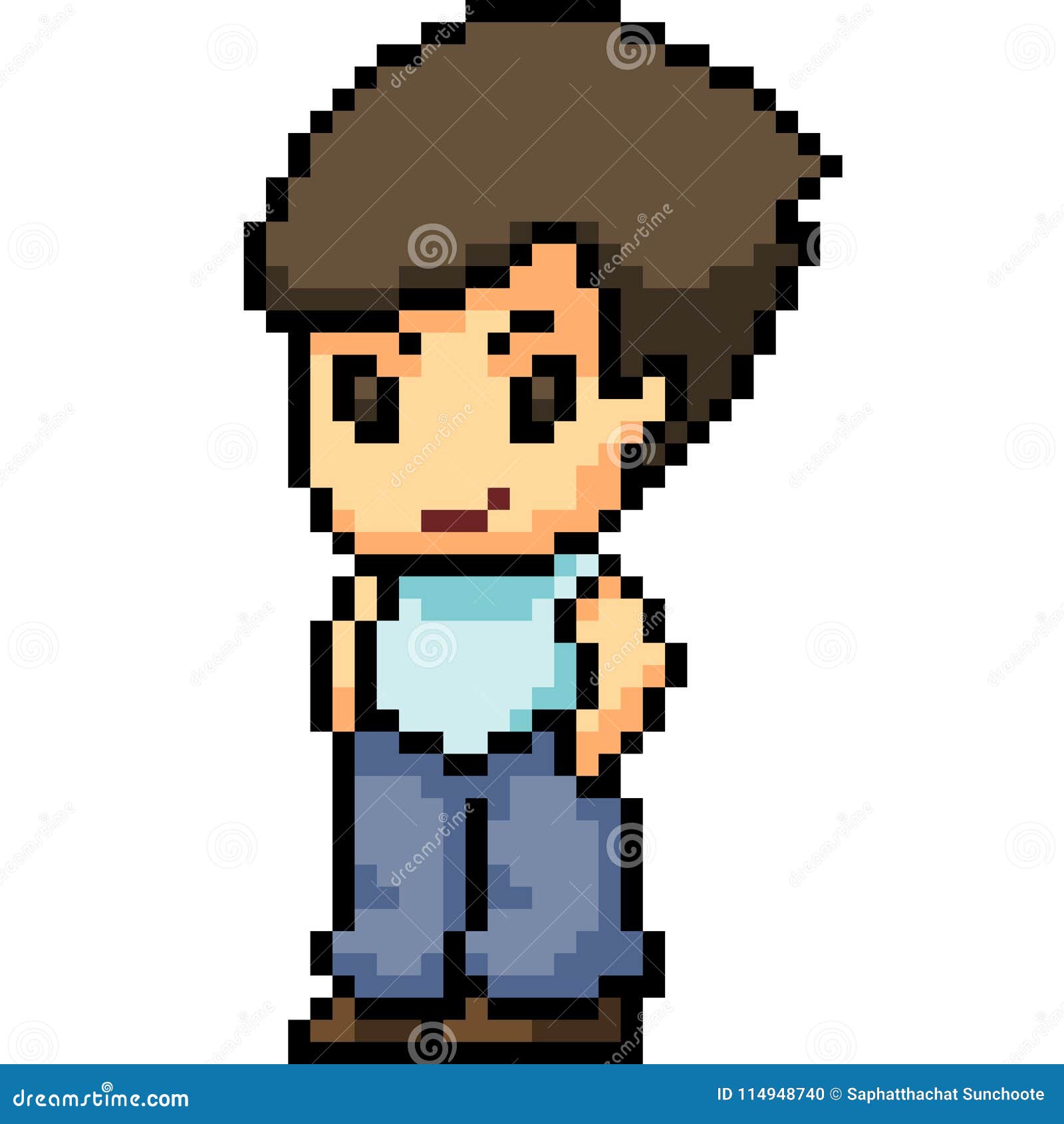 Vector pixel art boy stock vector. Illustration of child - 114948740