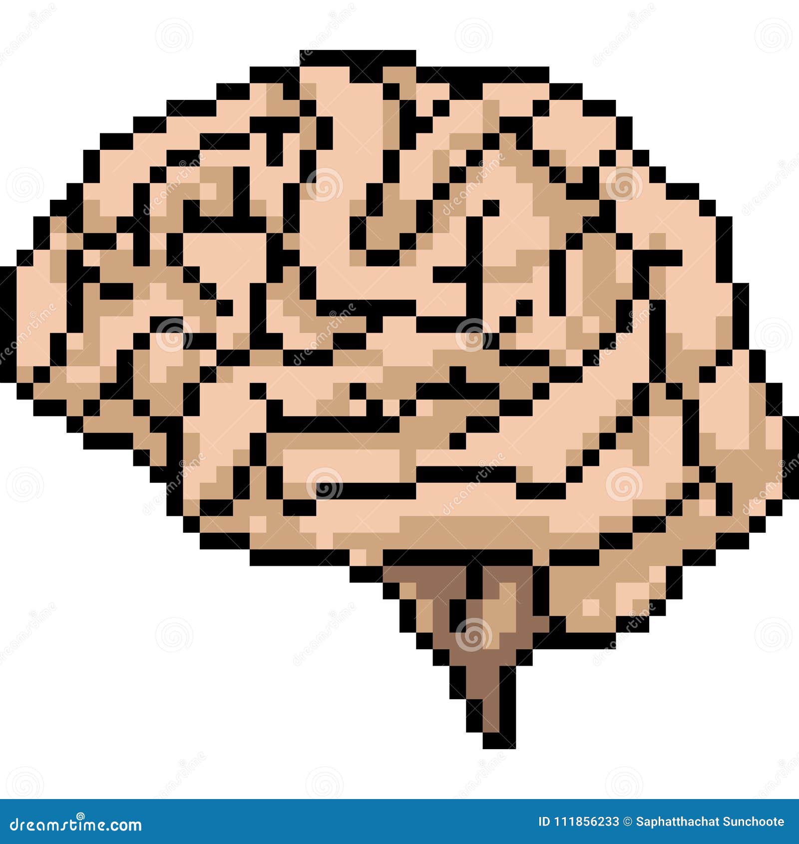 Brain Pixel Art 8 Bit. Brains Pixelated. Vector Illustration ...