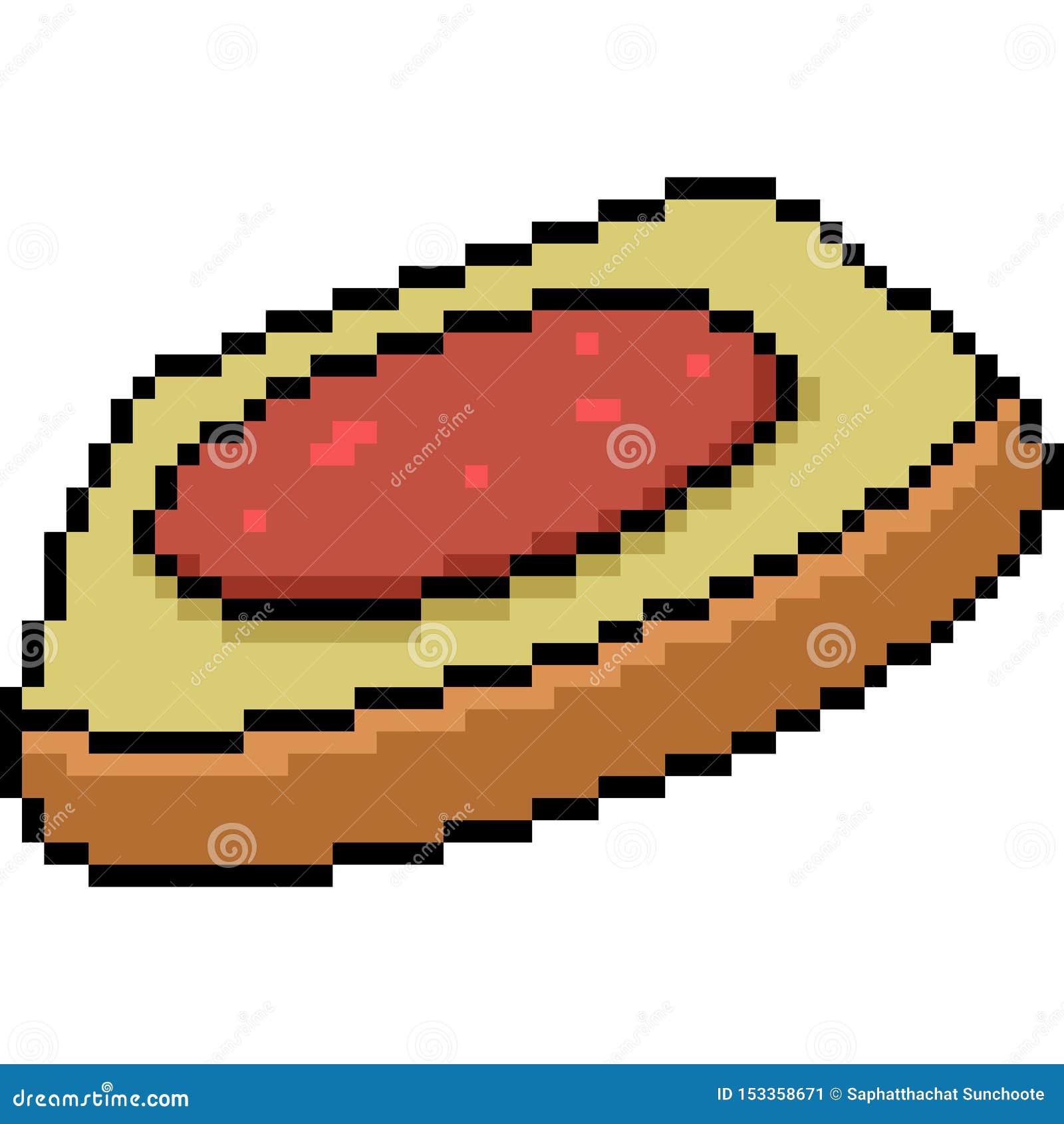 Vector Pixel Art Bread Breakfast Stock Vector - Illustration of sausage ...