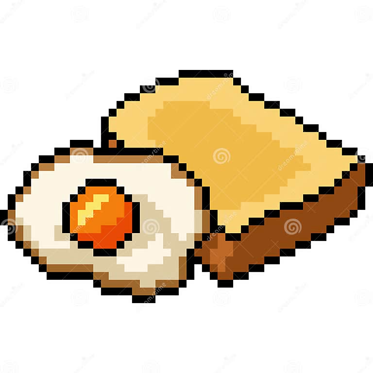 Vector pixel art breakfast stock vector. Illustration of typical ...