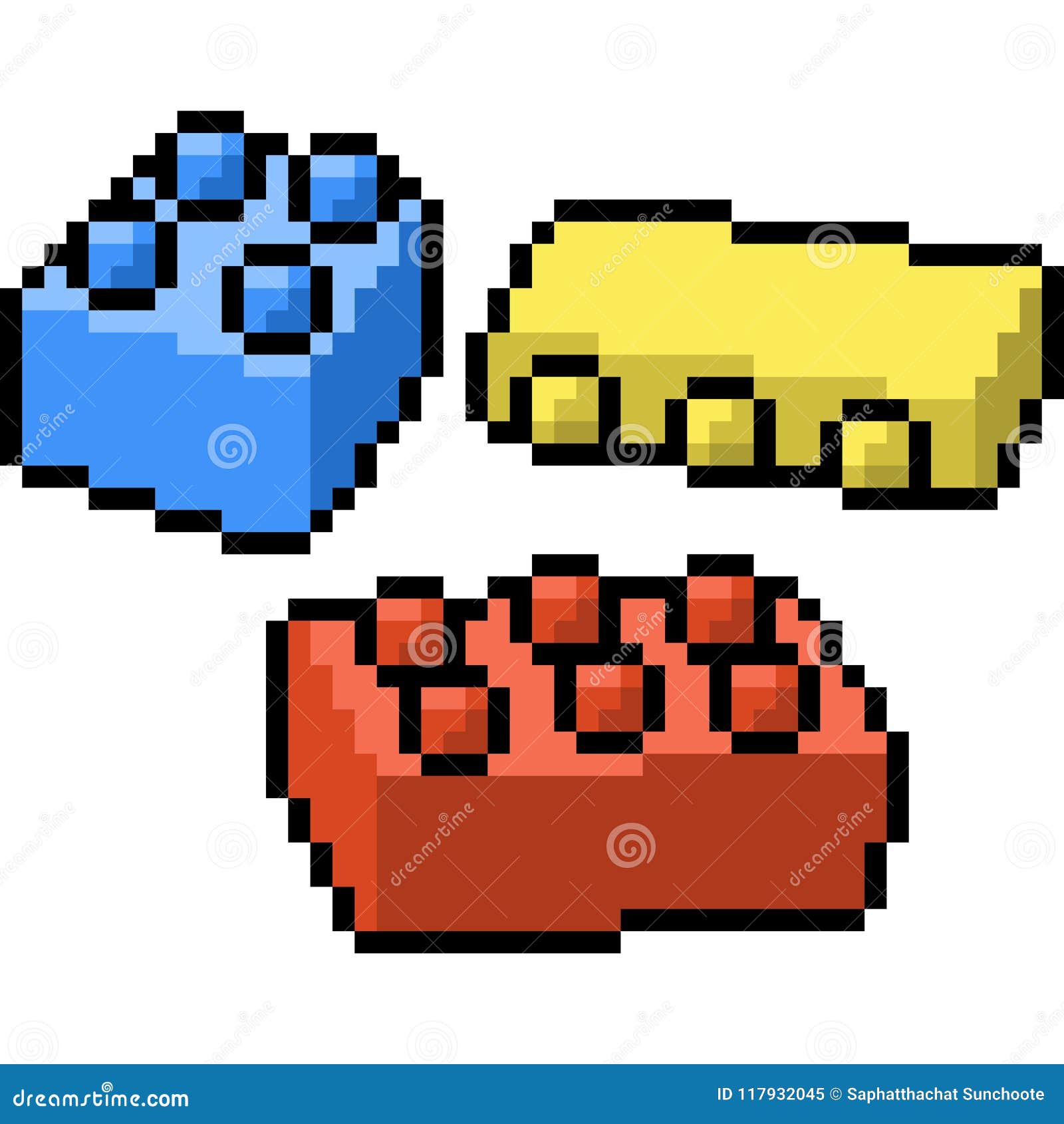 Vector pixel art brick toy stock vector. Illustration of play - 117932045