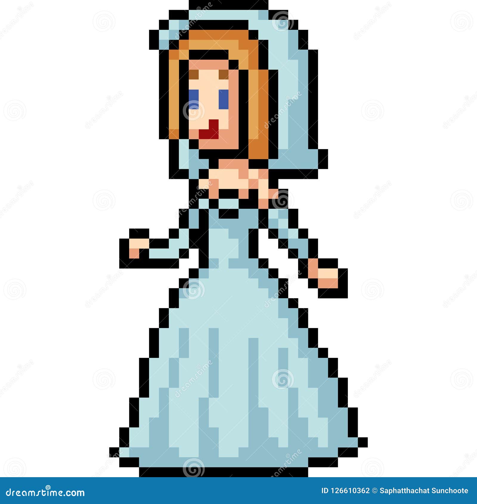 Vector pixel art bride stock vector. Illustration of stand - 126610362